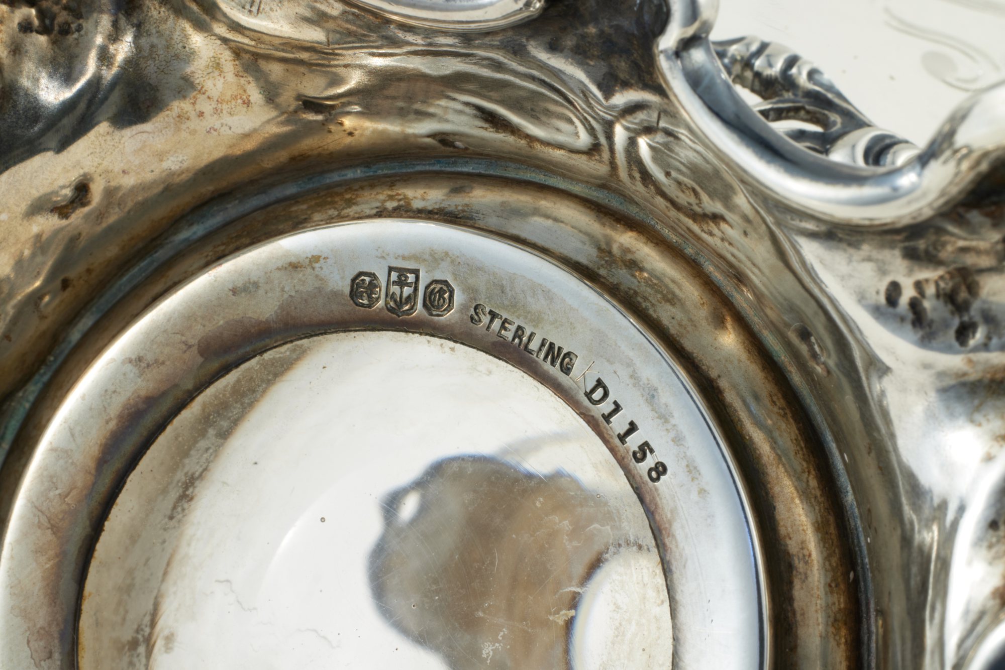 An American Silver Mounted Cut and Etched Glass "Art Nouveau" Claret ...