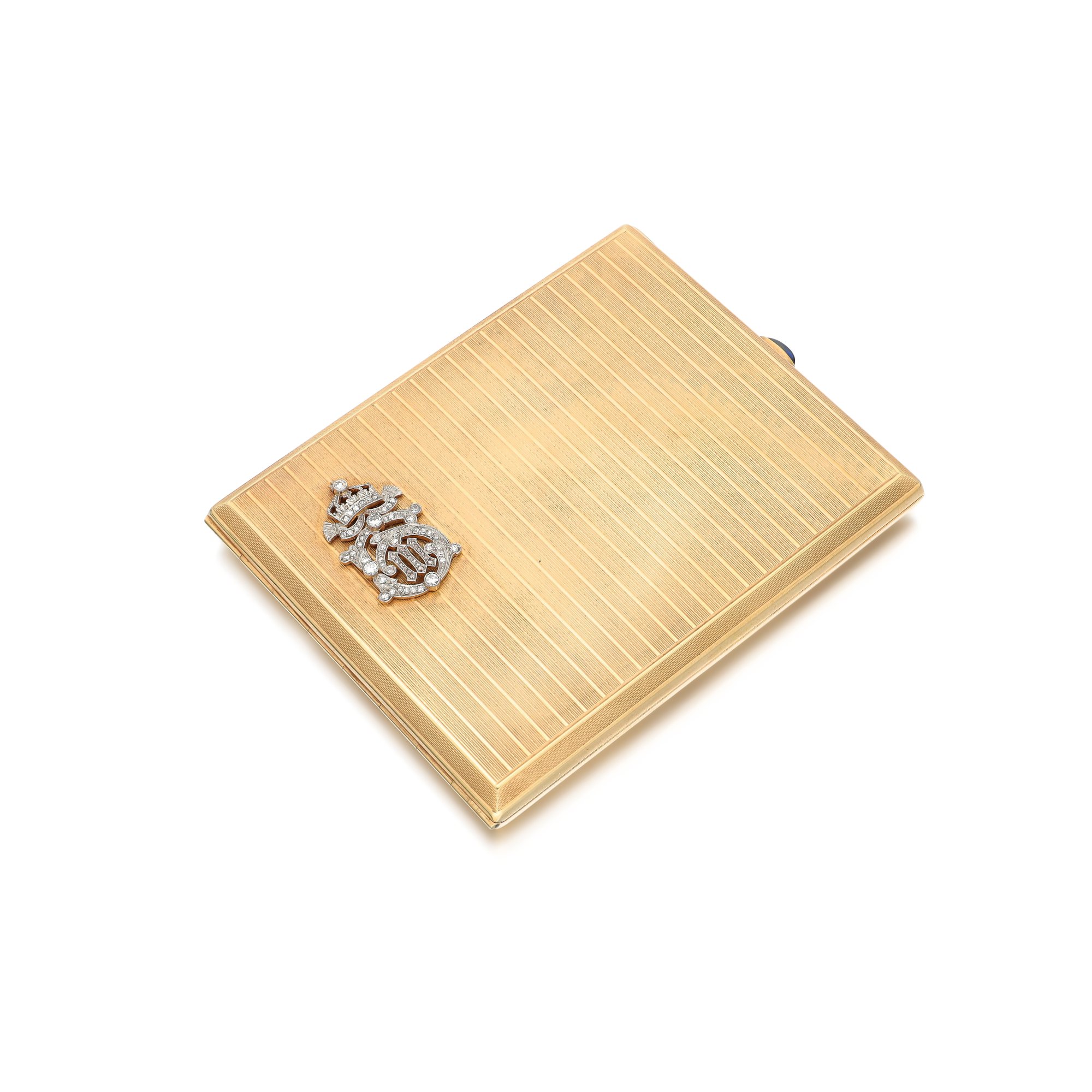 Gold, diamond and sapphire presentation cigarette case, circa 1930 ...