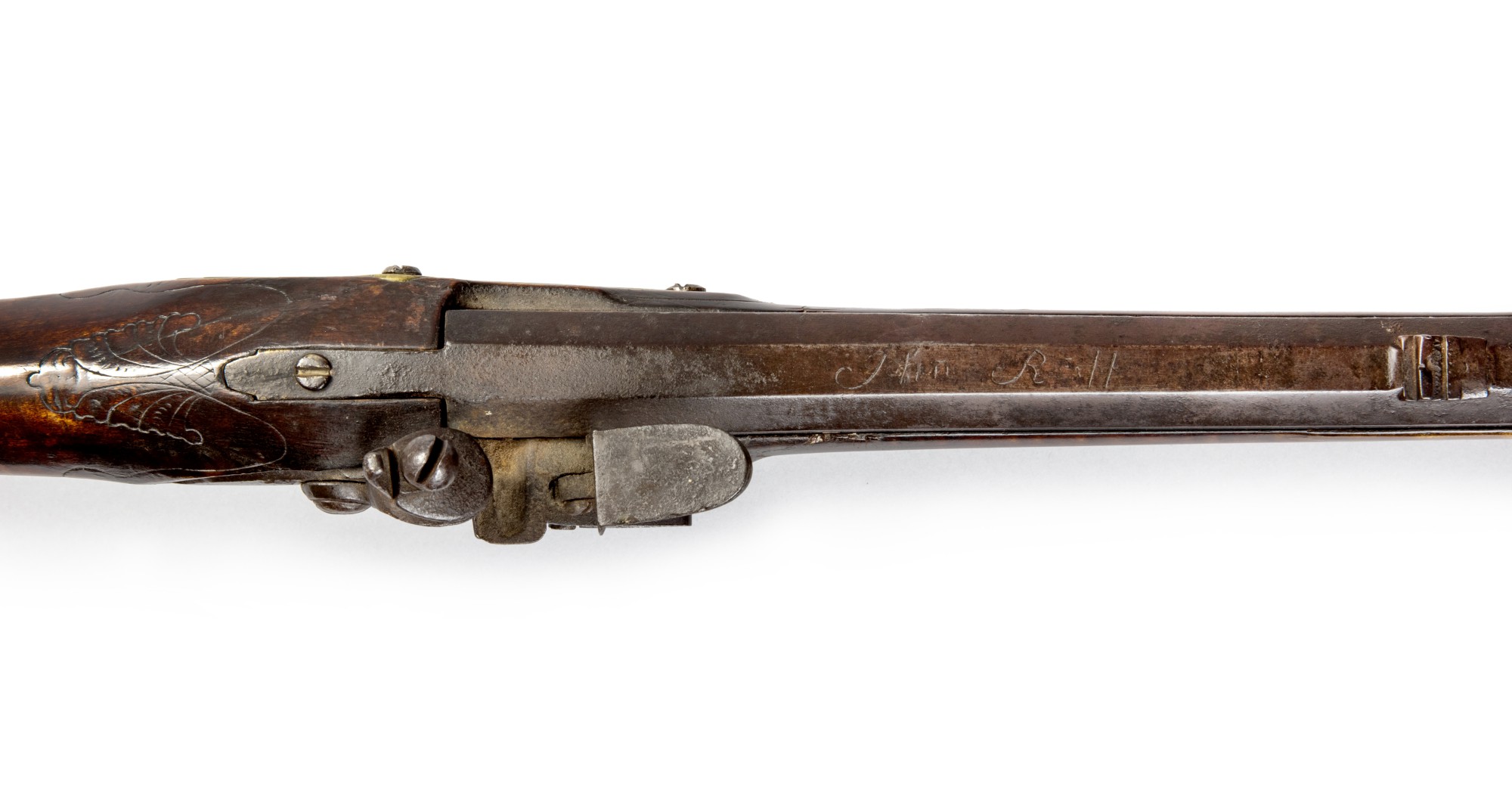 Extremely Rare and Fine Carved and Figured Maple, Engraved Brass and ...