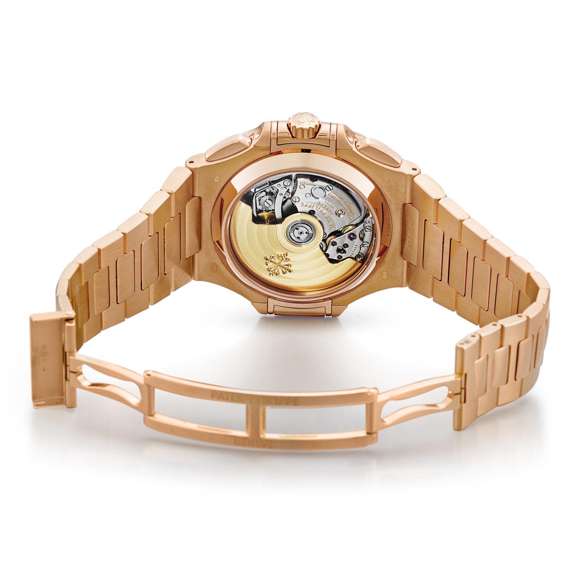 Nautilus, Reference 5980 | A pink gold flyback chronograph bracelet ...