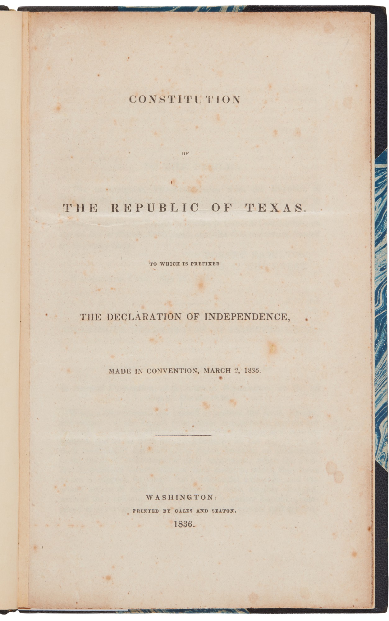 Texas | The first printing of the state's constitution | Making Our ...