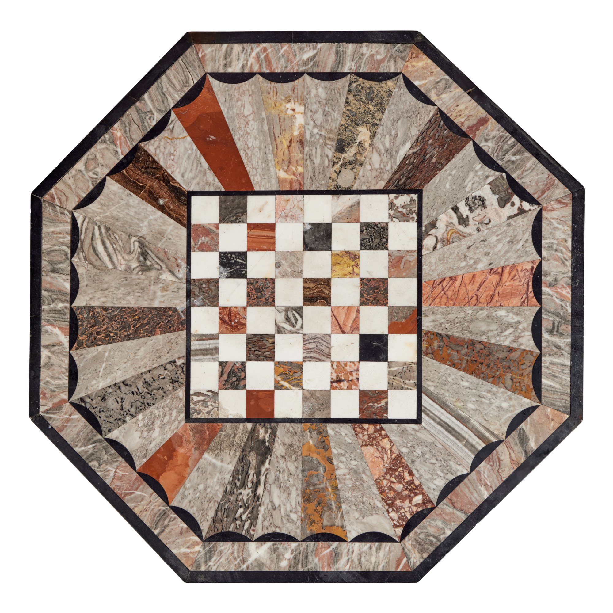 An Italian Octagonal Specimen Marble Chess Table, 19th Century ...