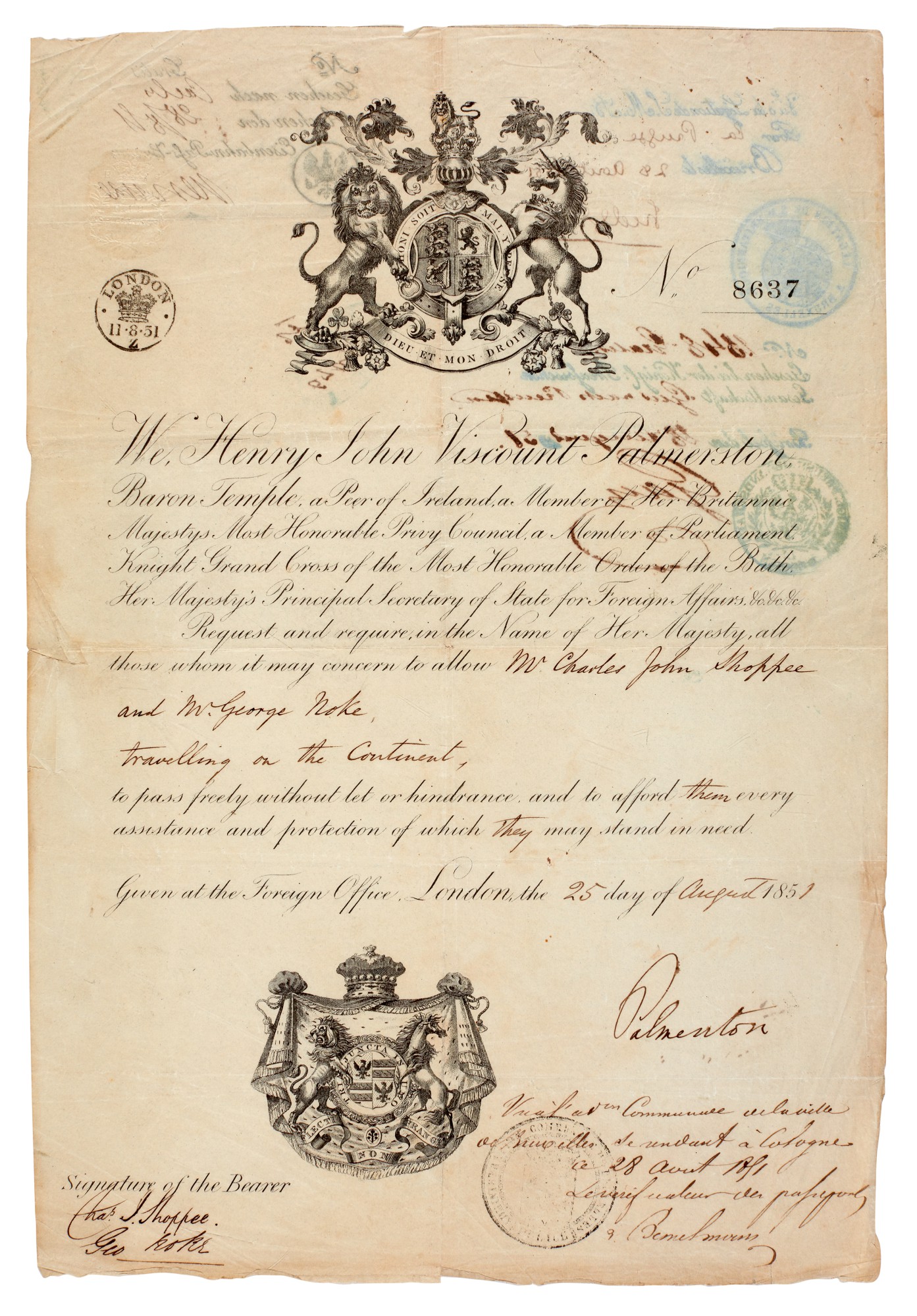 BRITISH PRIME MINISTERS | letters by Wellington, Derby, Palmerston ...