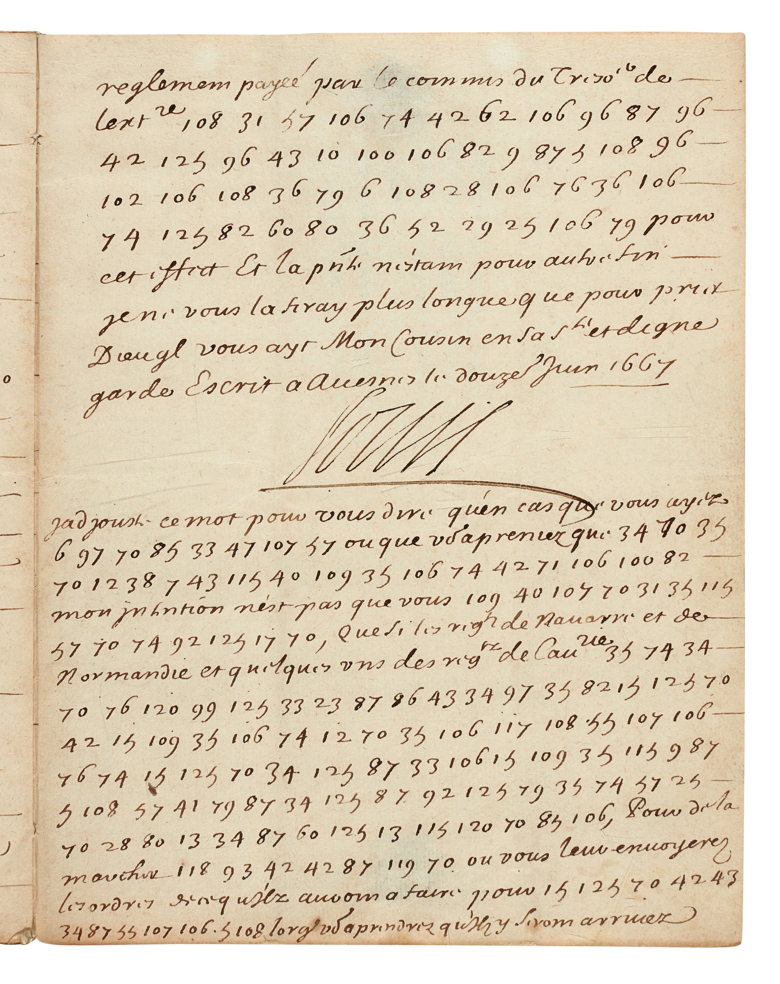 Louis XIV | letter signed, giving military orders to the Duc d'Aumont ...