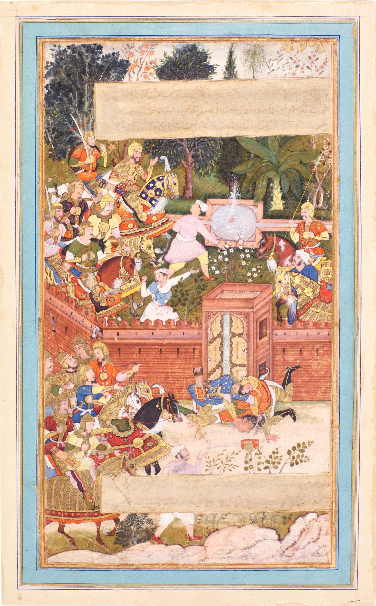 An illustrated page from a Mughal manuscript of Bal'ami's history of ...