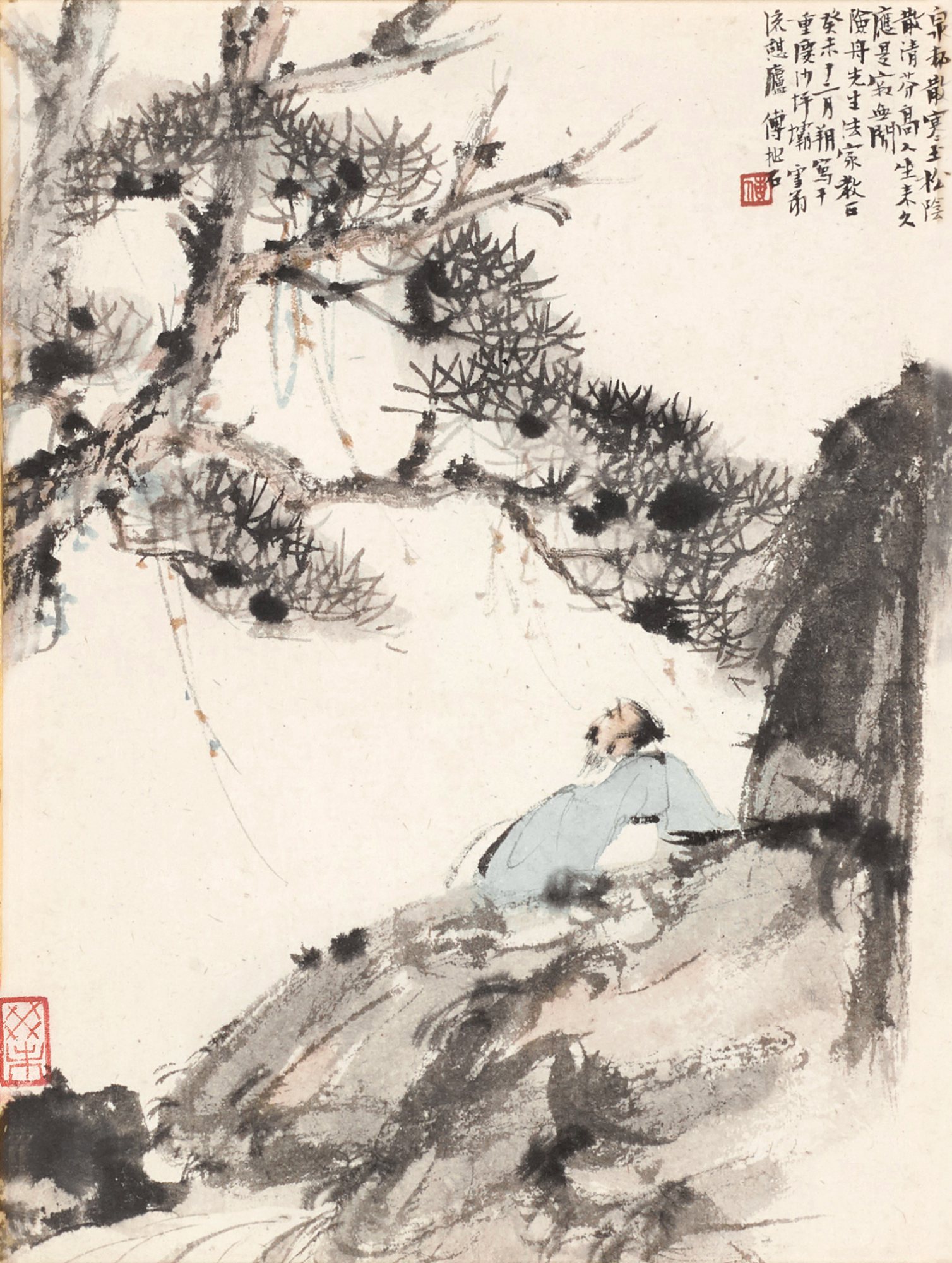 Fu Baoshi, Scholar under the Pine Tree | 傅抱石 松下高士 | HOTUNG | 何東 The ...