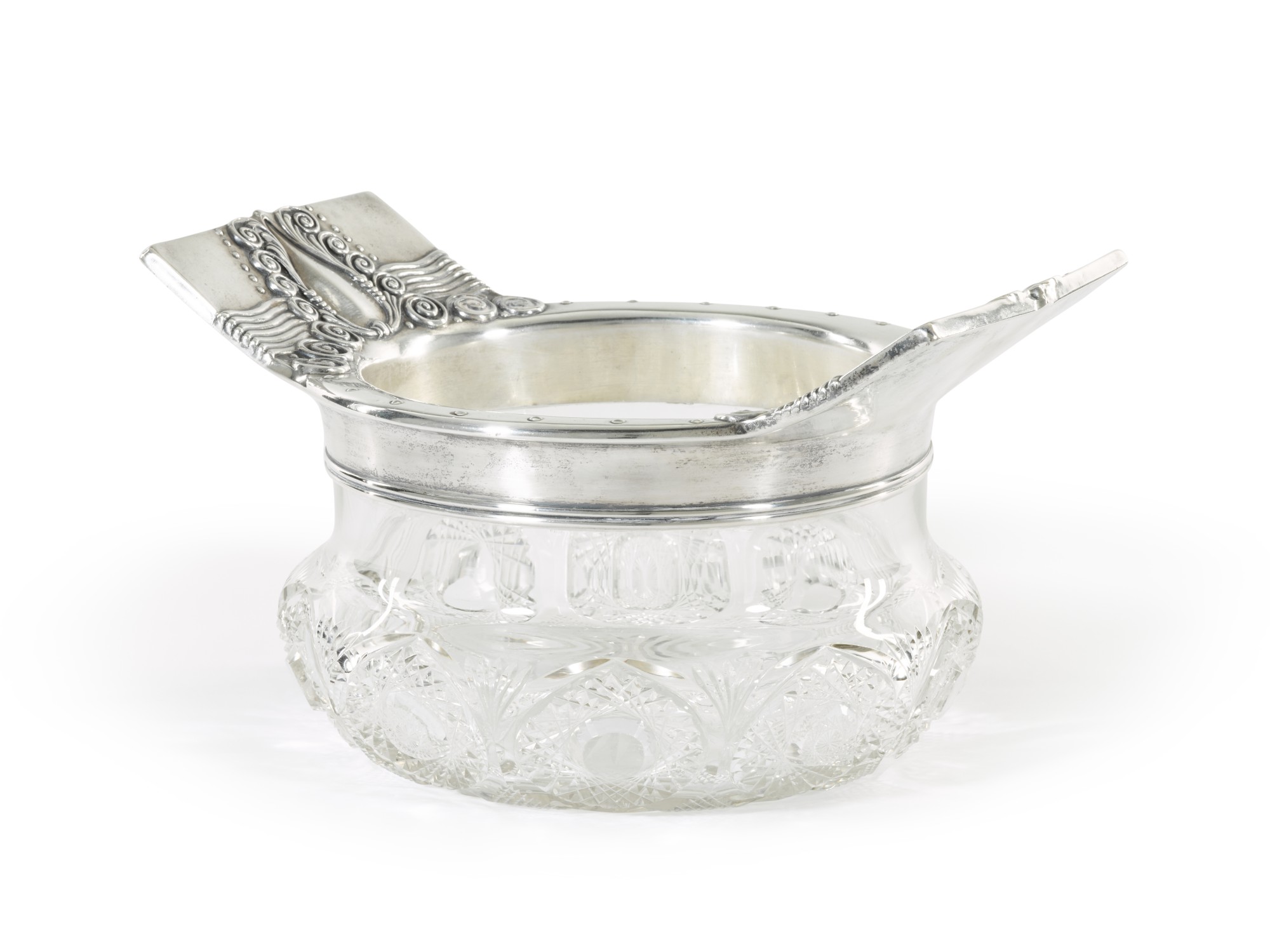 A SILVER-MOUNTED CUT-GLASS BOWL, EGOR CHERYATOV, MOSCOW, RETAILED BY ...