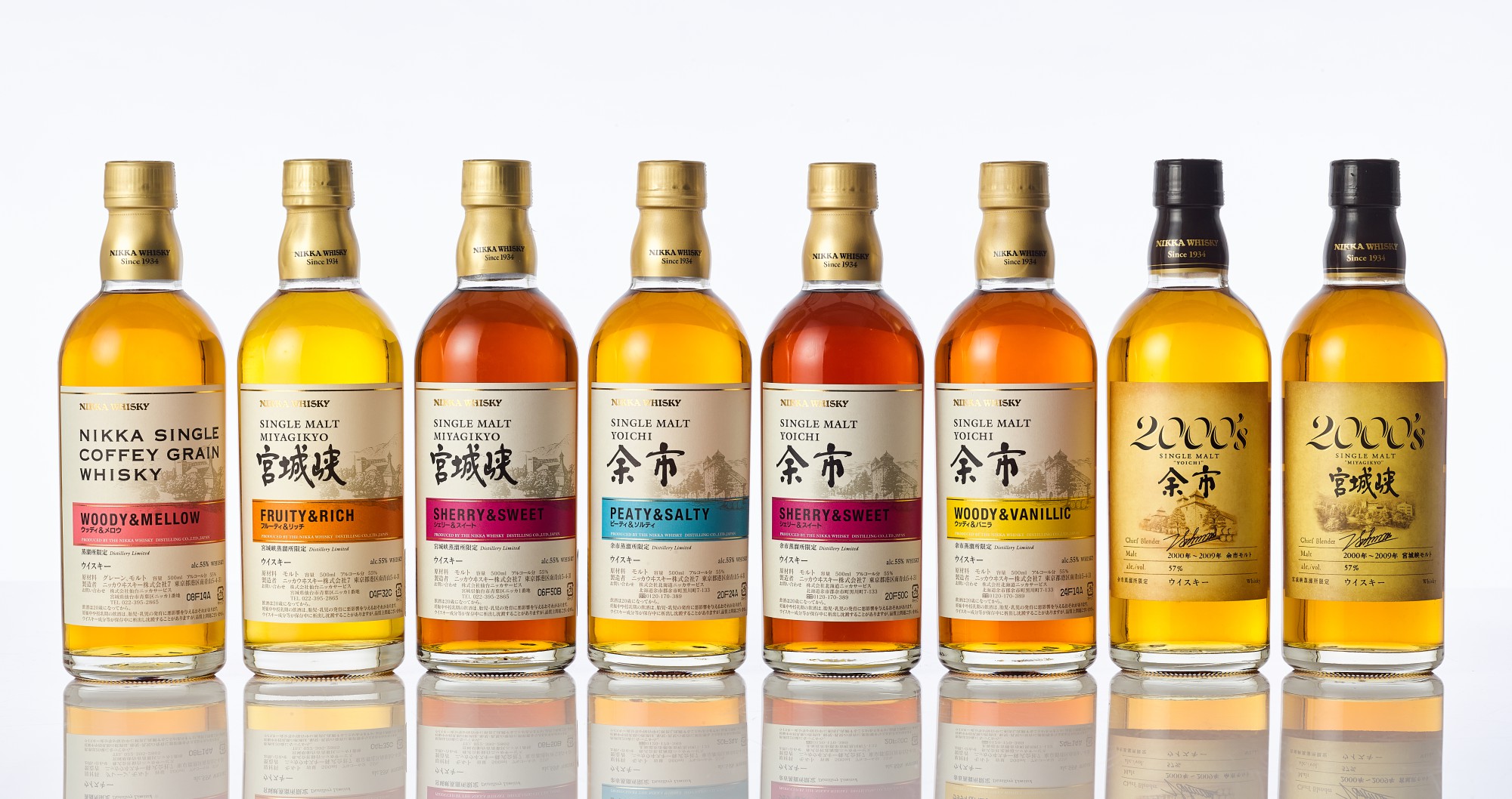 Nikka Distillery 8 bottle Set NV (8 BT50) | Distilled | Whisky + Moutai ...
