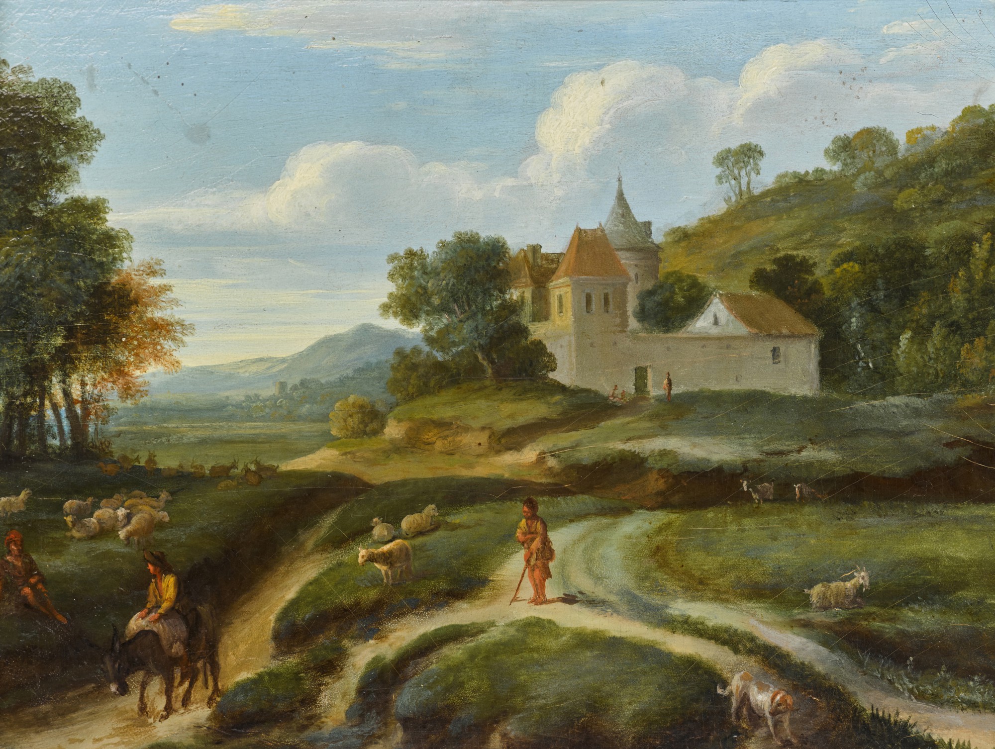 A landscape with sheep and drovers by a castle | Town & Country: A ...