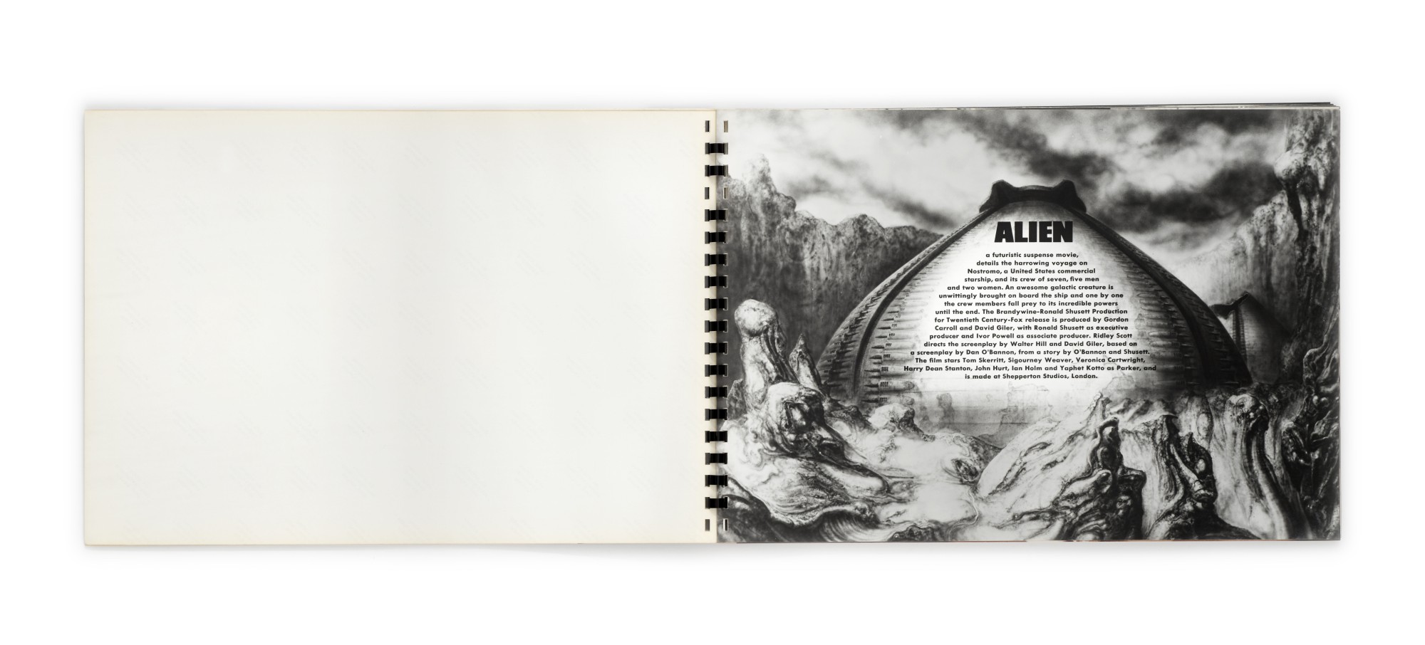 Alien (1979), pre-production spiral-bound photographs (1978), British ...