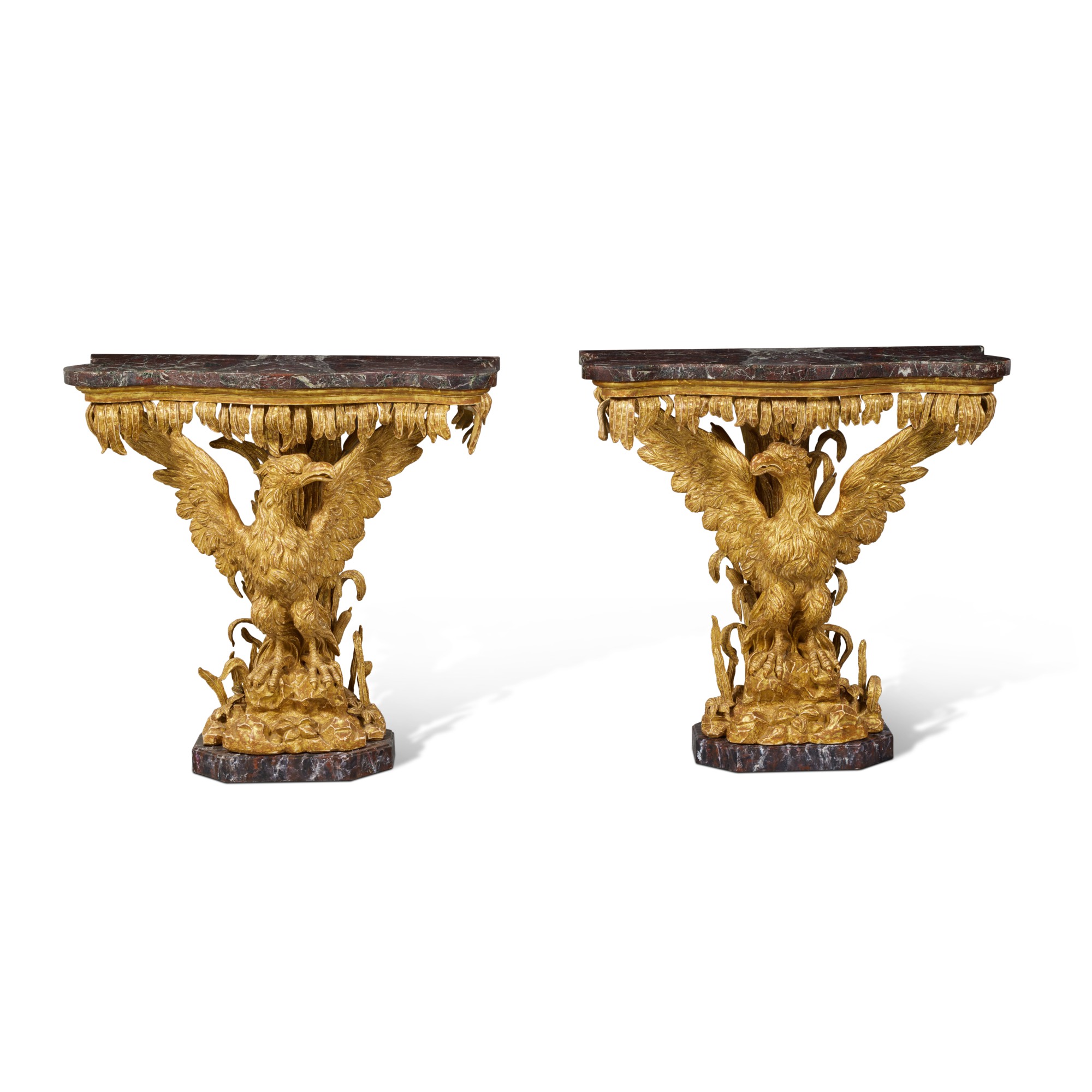 A Pair of George II Style Giltwood Eagle-Form Pier Tables | Hyde Park ...