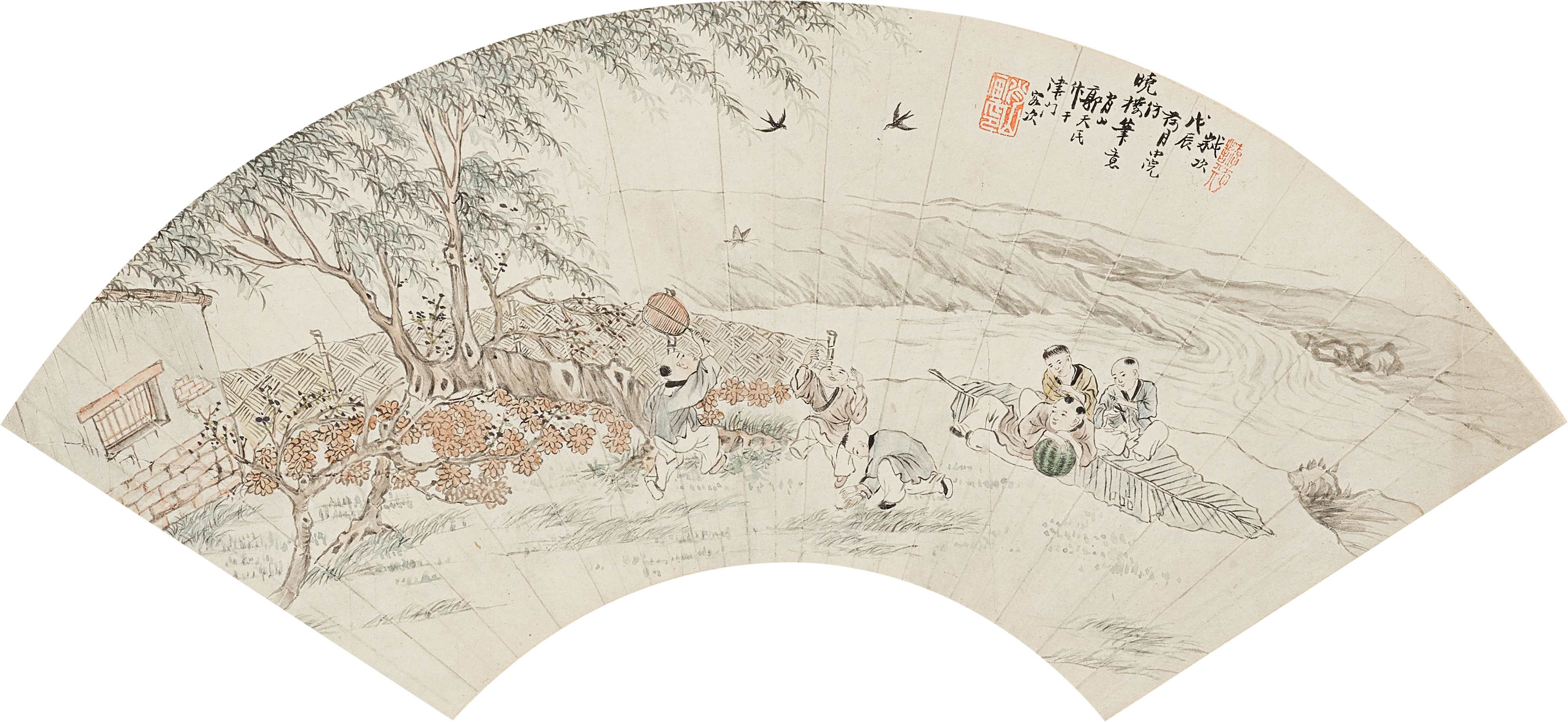 郭天民 嬰戲圖 | Guo Tianmin, Children Playing in the Garden | Inkspiration ...