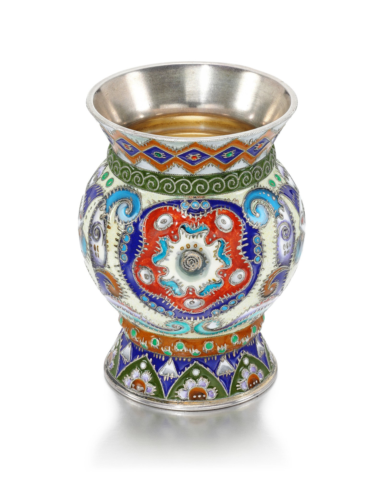 A SILVER-GILT AND CLOISONNÉ ENAMEL BEAKER, PROBABLY FEODOR RÜCKERT ...