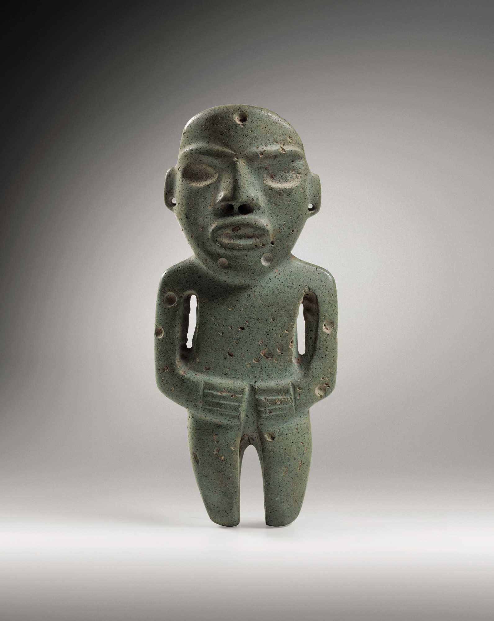 STATUE ANTHROPOMORPHE EN PIERRE, CULTURE GUERRERO, PRÉCLASSIQUE RÉCENT ...