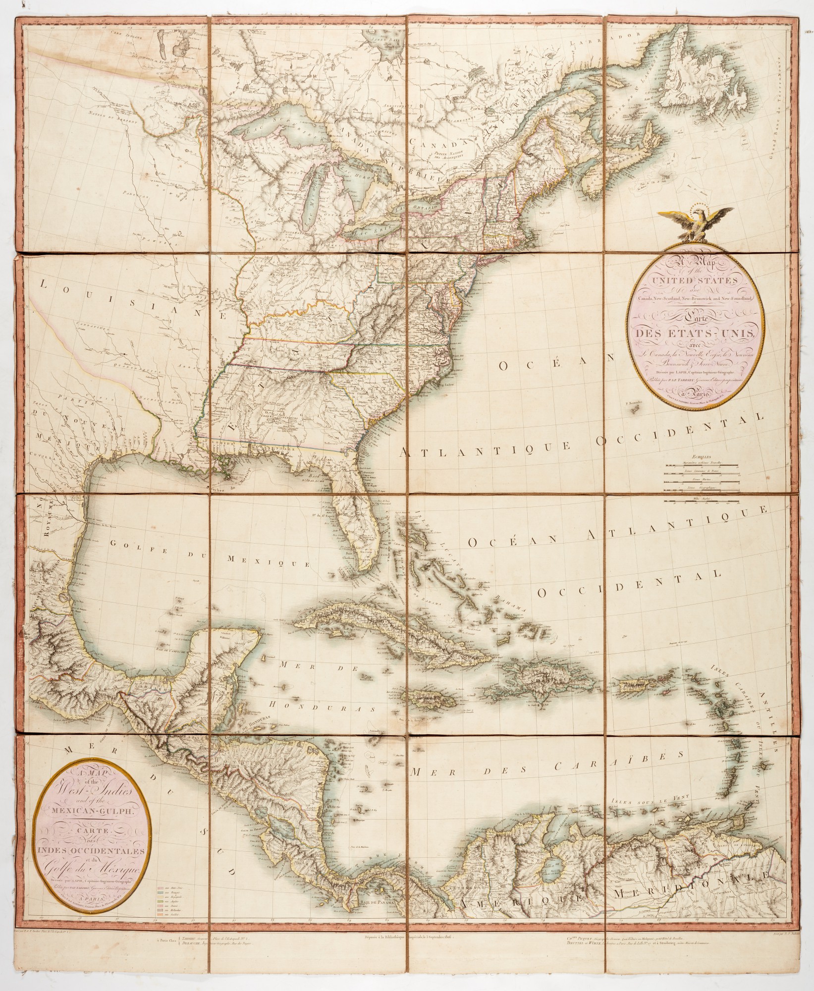 P.A.F. Tardieu | A Map of the United States and Canada / A Map of the ...