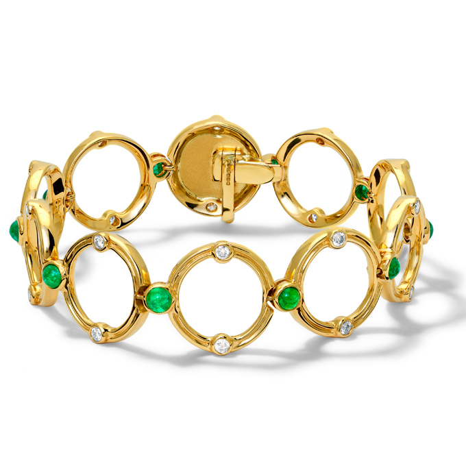 Cassandra Goad Gold, Emerald And Diamond Volo D’Angelo Bracelet ...