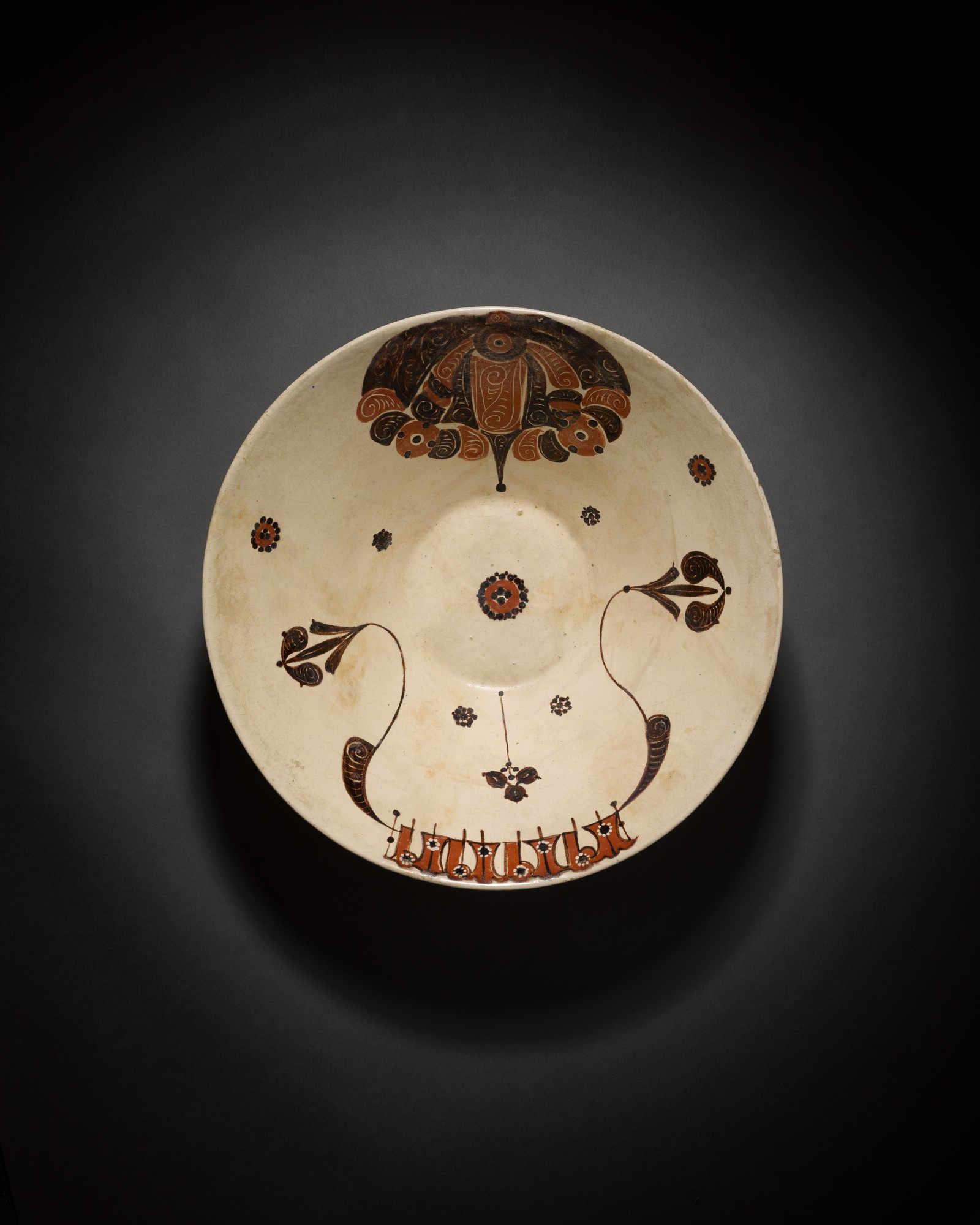 A large Samanid conical pottery bowl, Samarqand, Central Asia, 10th ...