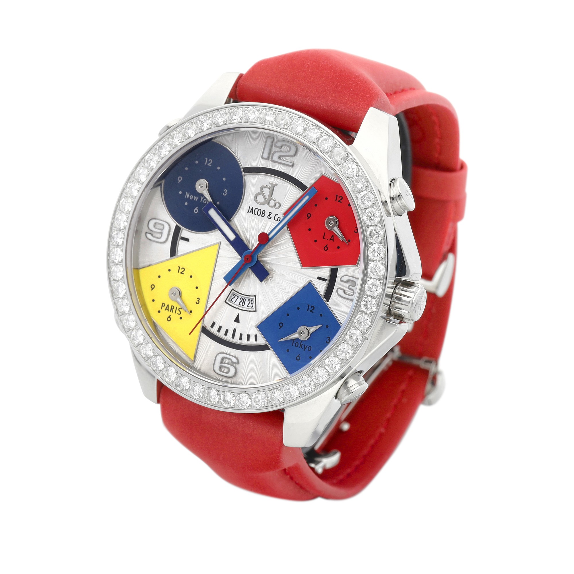 The Five Time Zone, Reference JC-1 | A stainless steel diamond-set ...