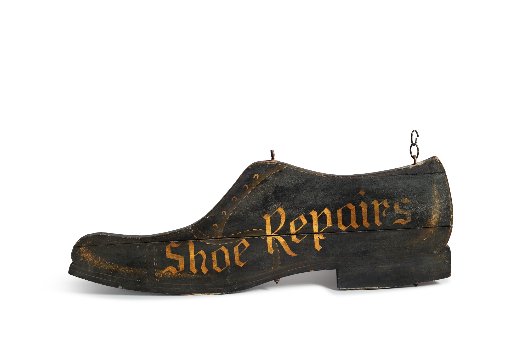 PAINTED AND STENCILED WOODEN COBBLER'S TRADE SIGN, CIRCA 1920 | A New ...