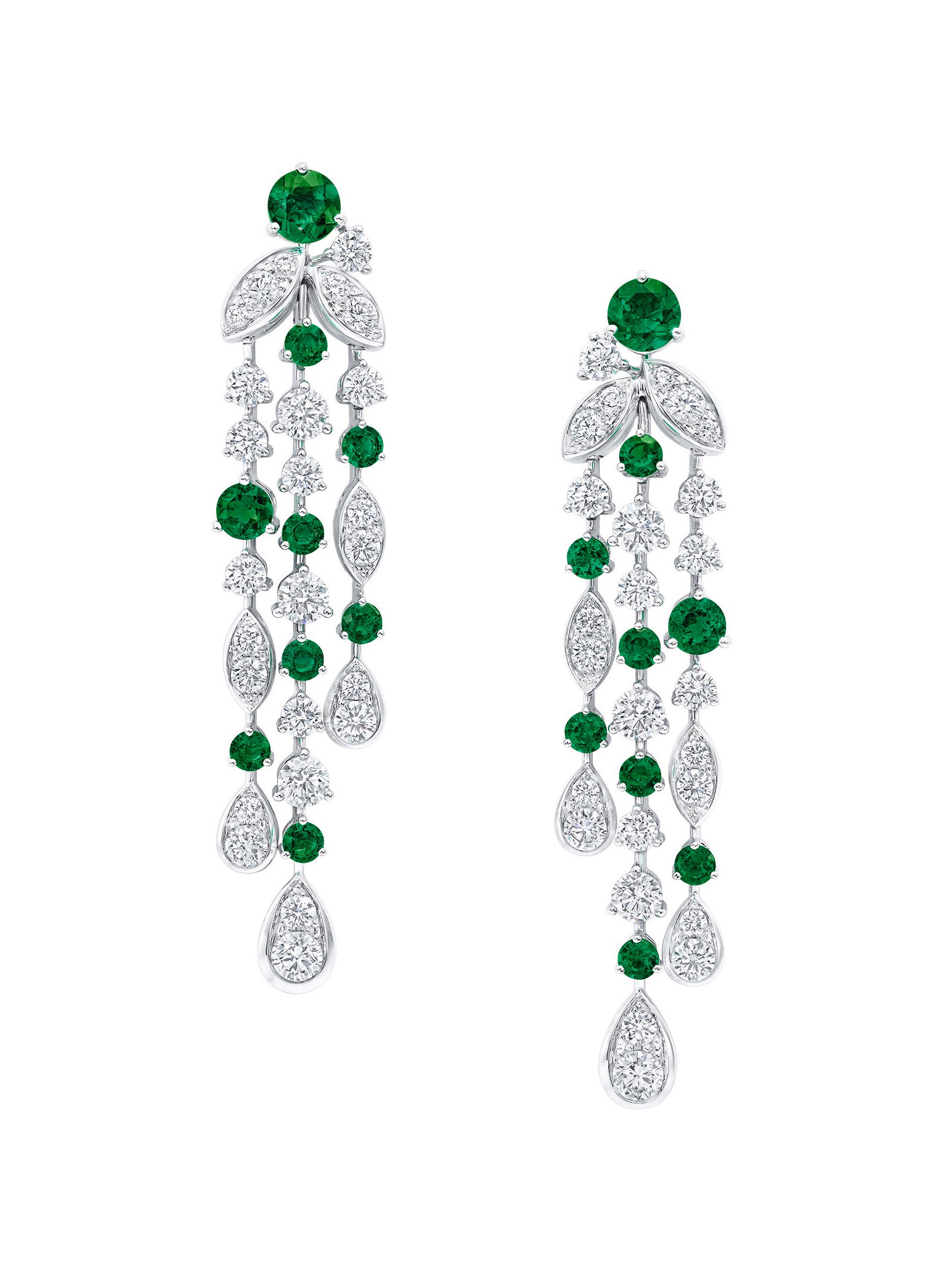 GRAFF | PAIR OF EMERALD AND DIAMOND 'RHYTHM' EARRINGS | Important ...
