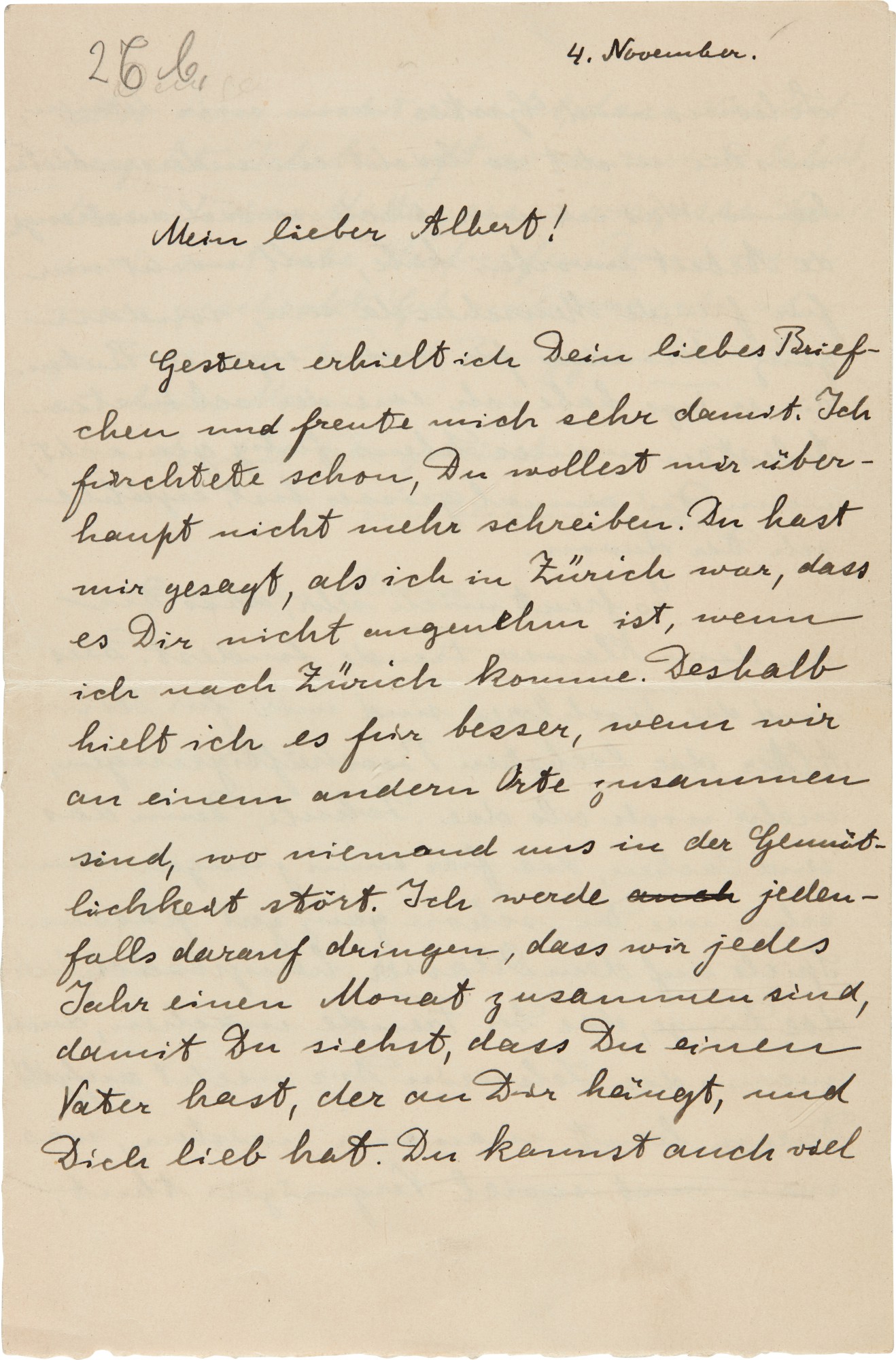 Albert Einstein | Autograph letter signed, to his son Albert, 4 ...