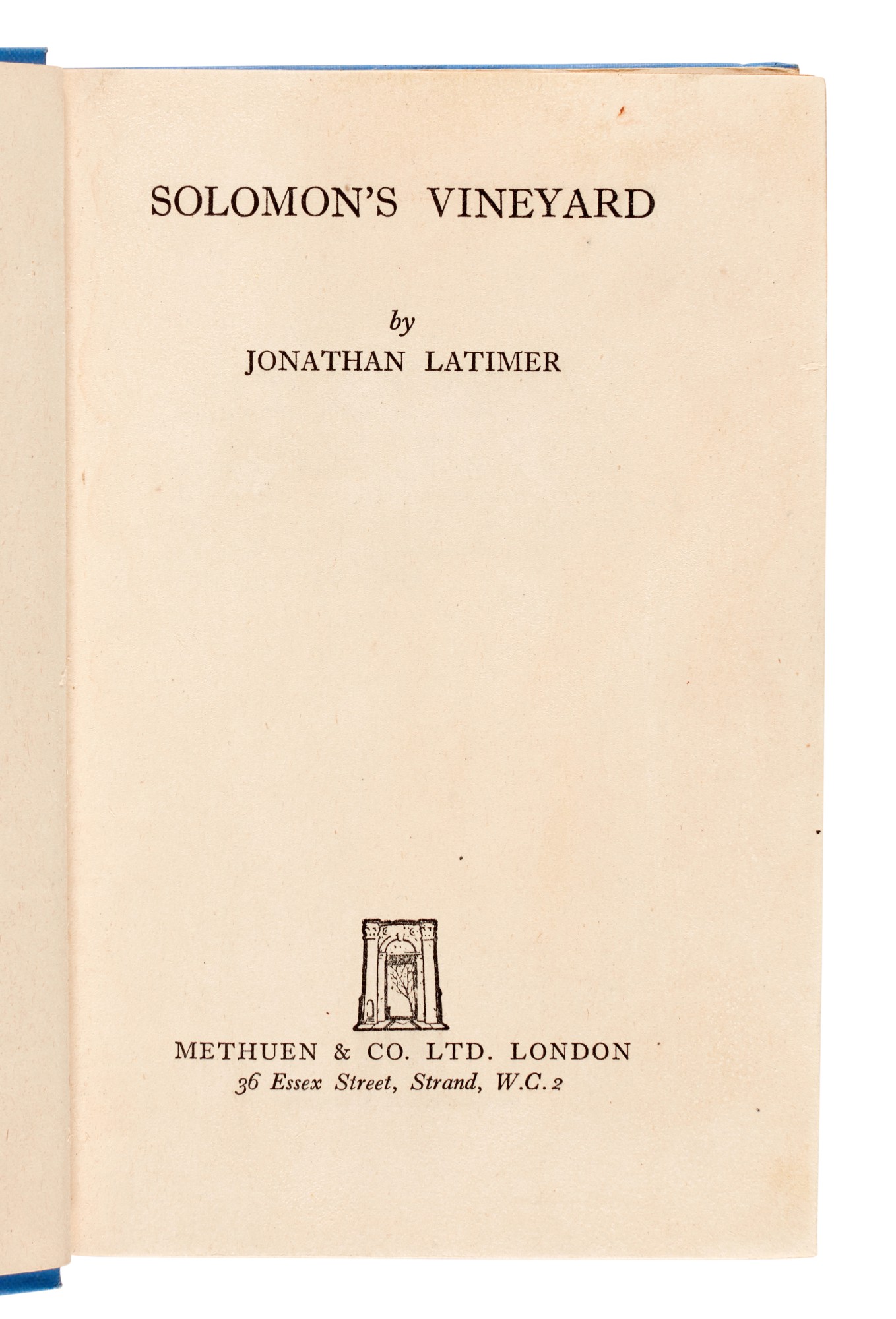 Jonathan Latimer | Solomon's Vineyard, 1941 | Detective Fiction ...