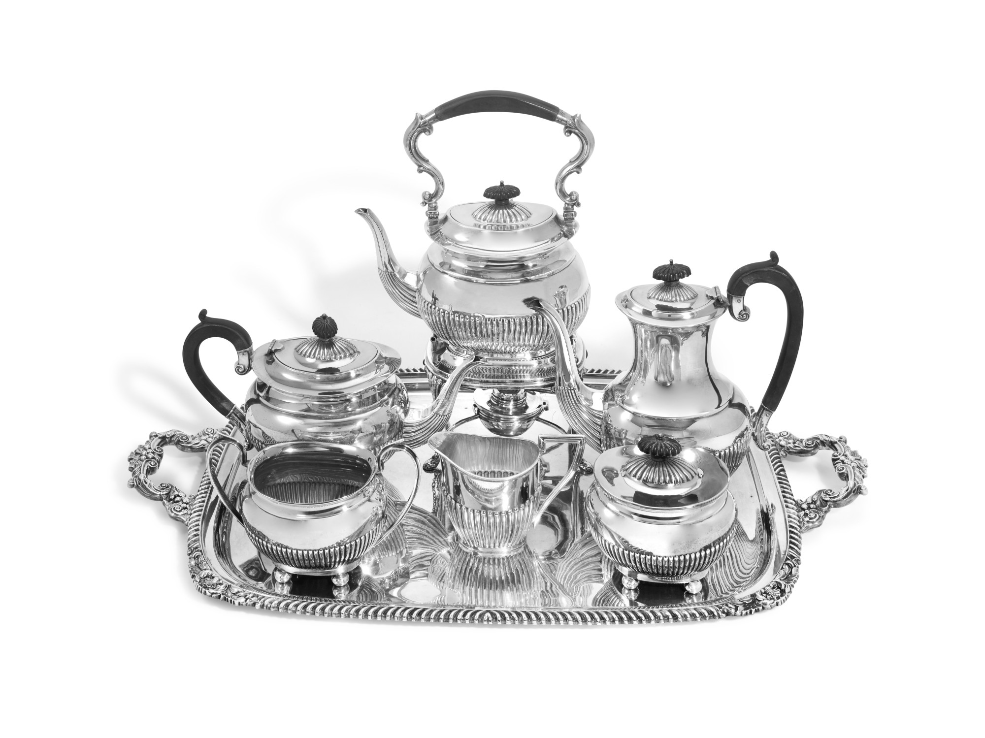 A six piece silver tea service , William Adams Ltd., Birmingham, 1933/ ...
