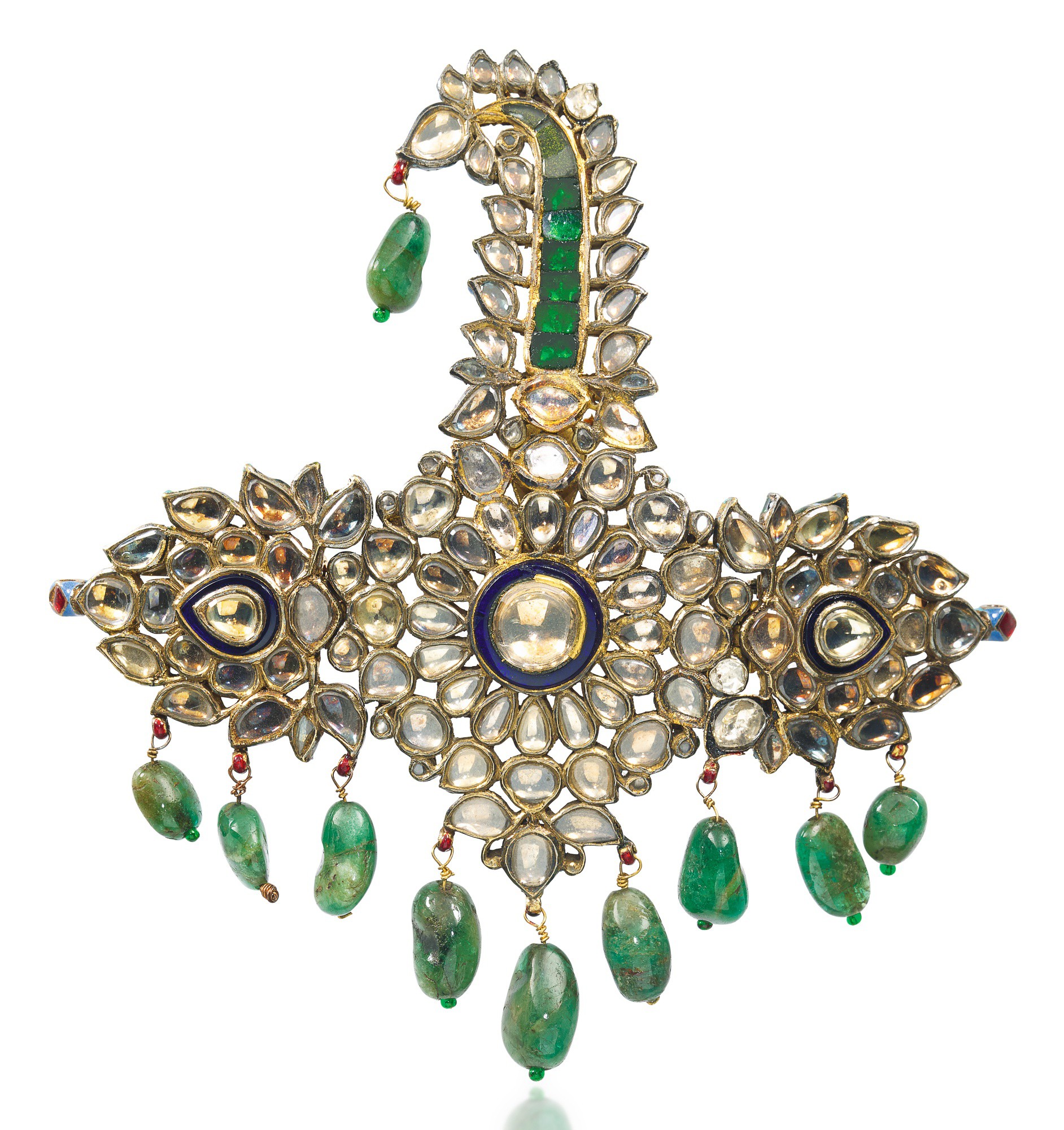 A JEWELLED AND ENAMELLED SARPECH, INDIA, 19TH CENTURY WITH LATER ...