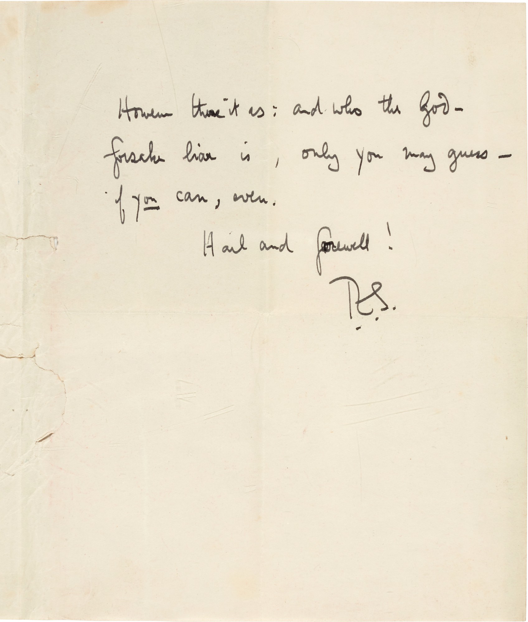 LAWRENCE | Autograph letter signed, to Leeson, on a sensationalised ...