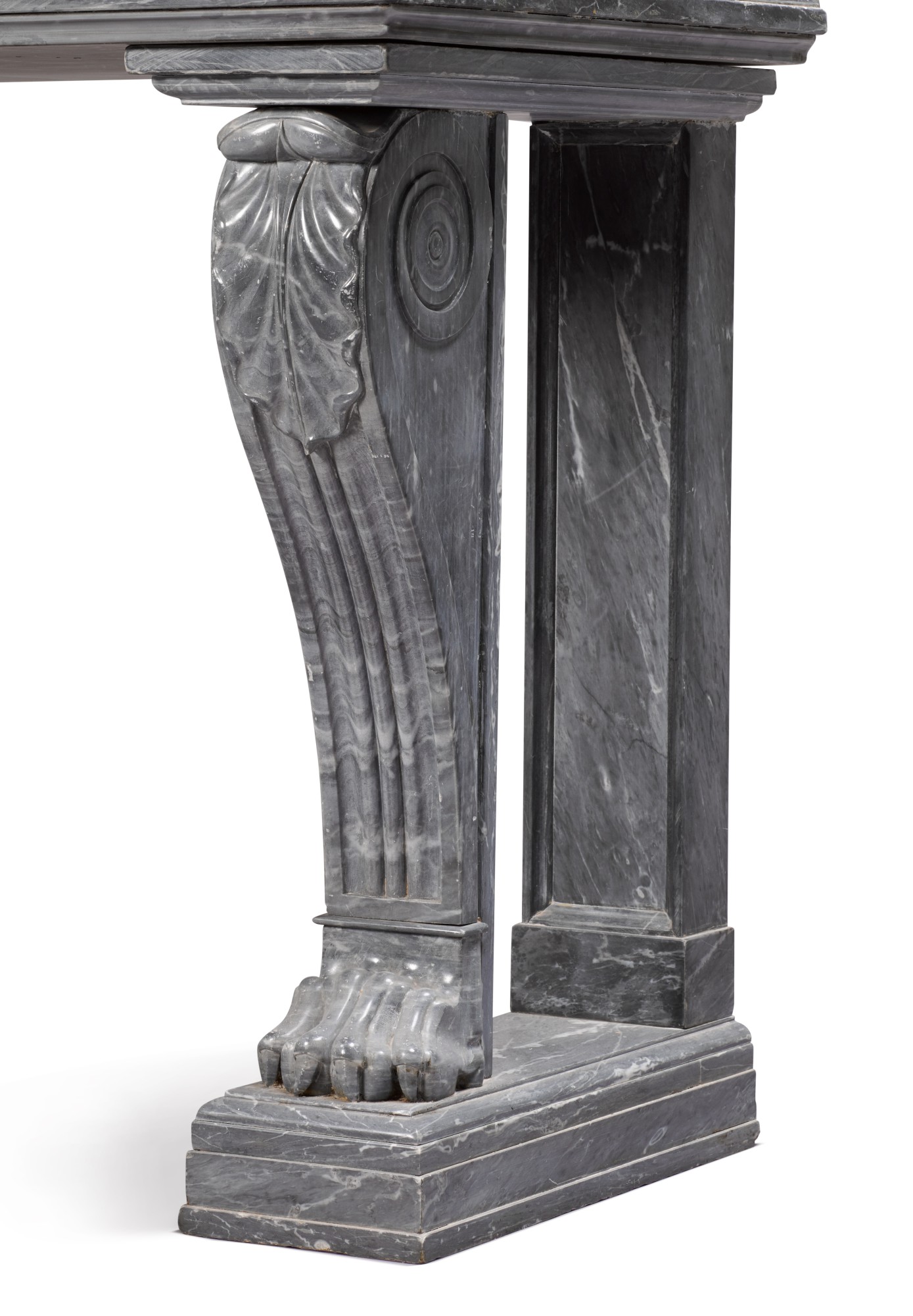 A William IV grey marble console table with a specimen marble top ...