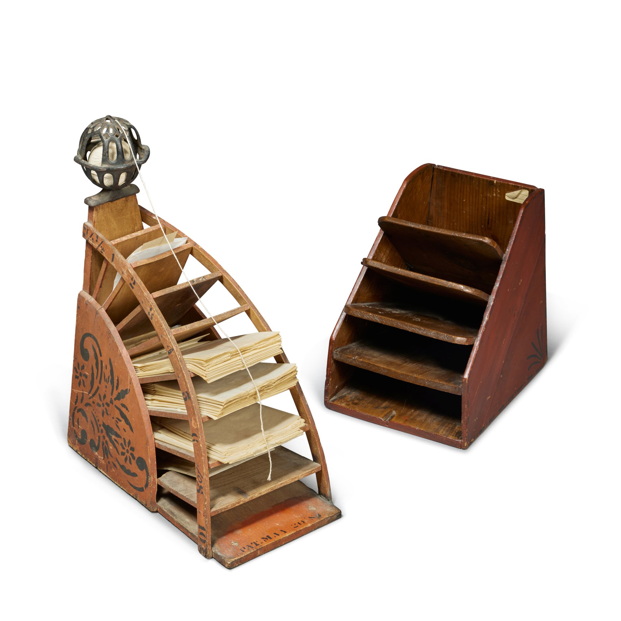 An American Red Painted and Stenciled Decorated Country Store Sack ...