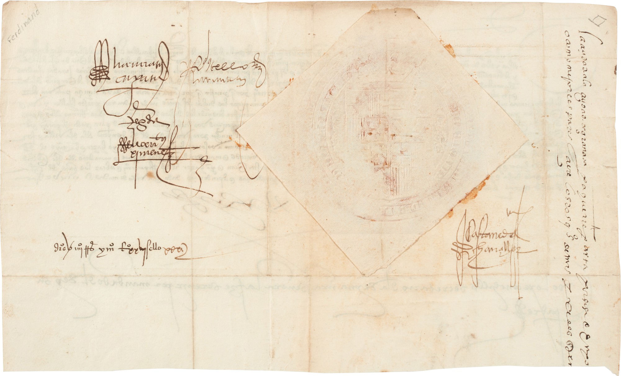 King Ferdinand II of Aragon | Document signed, regarding Granada and ...