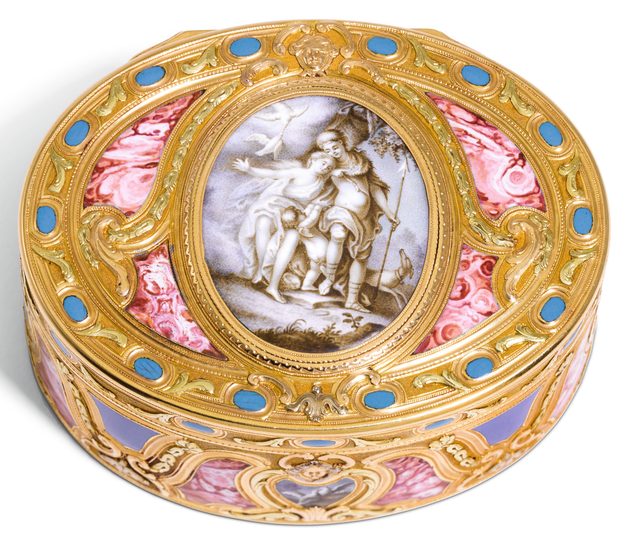 A THREE-COLOUR GOLD AND ENAMEL SNUFF BOX, JEAN-JOSEPH BARRIÈRE, PARIS ...