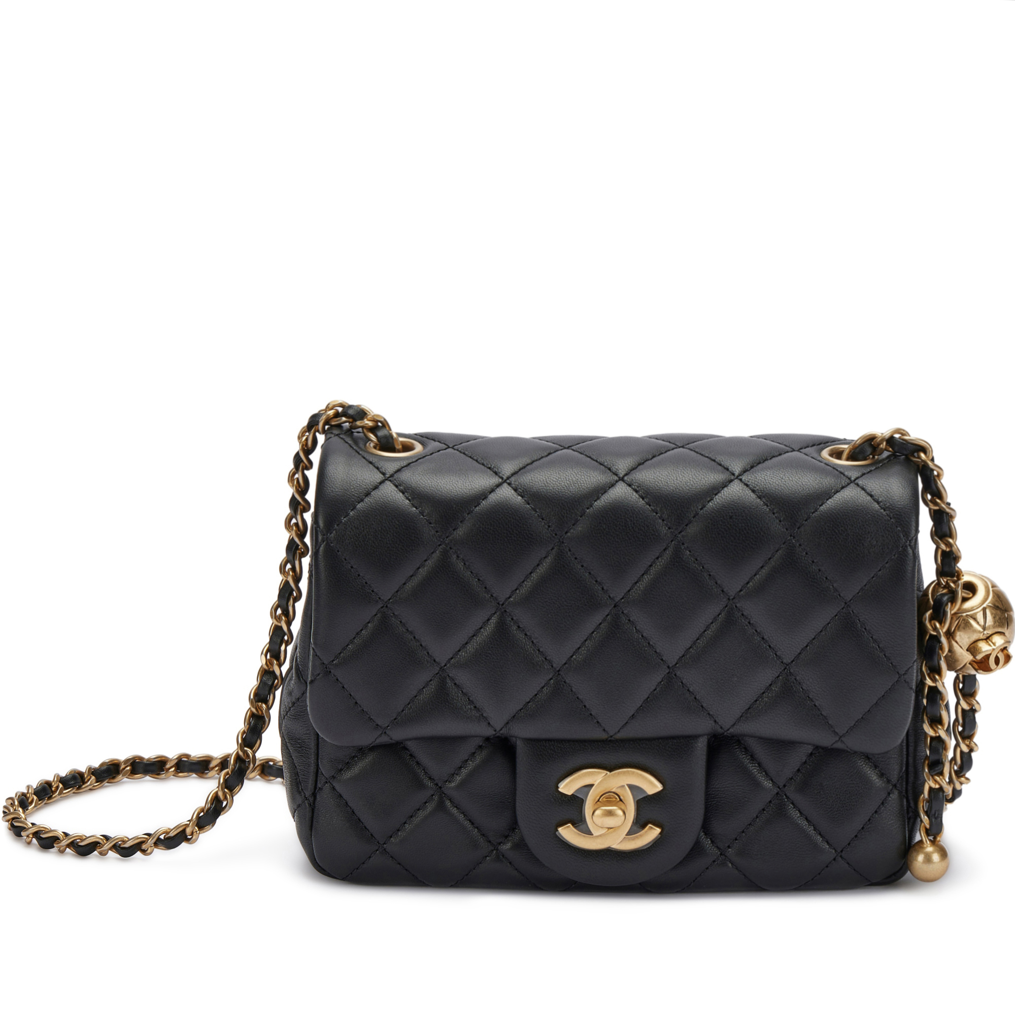 Chanel Black Quilted Lambskin Mini Coco Crush Flap Gold Hardware ...