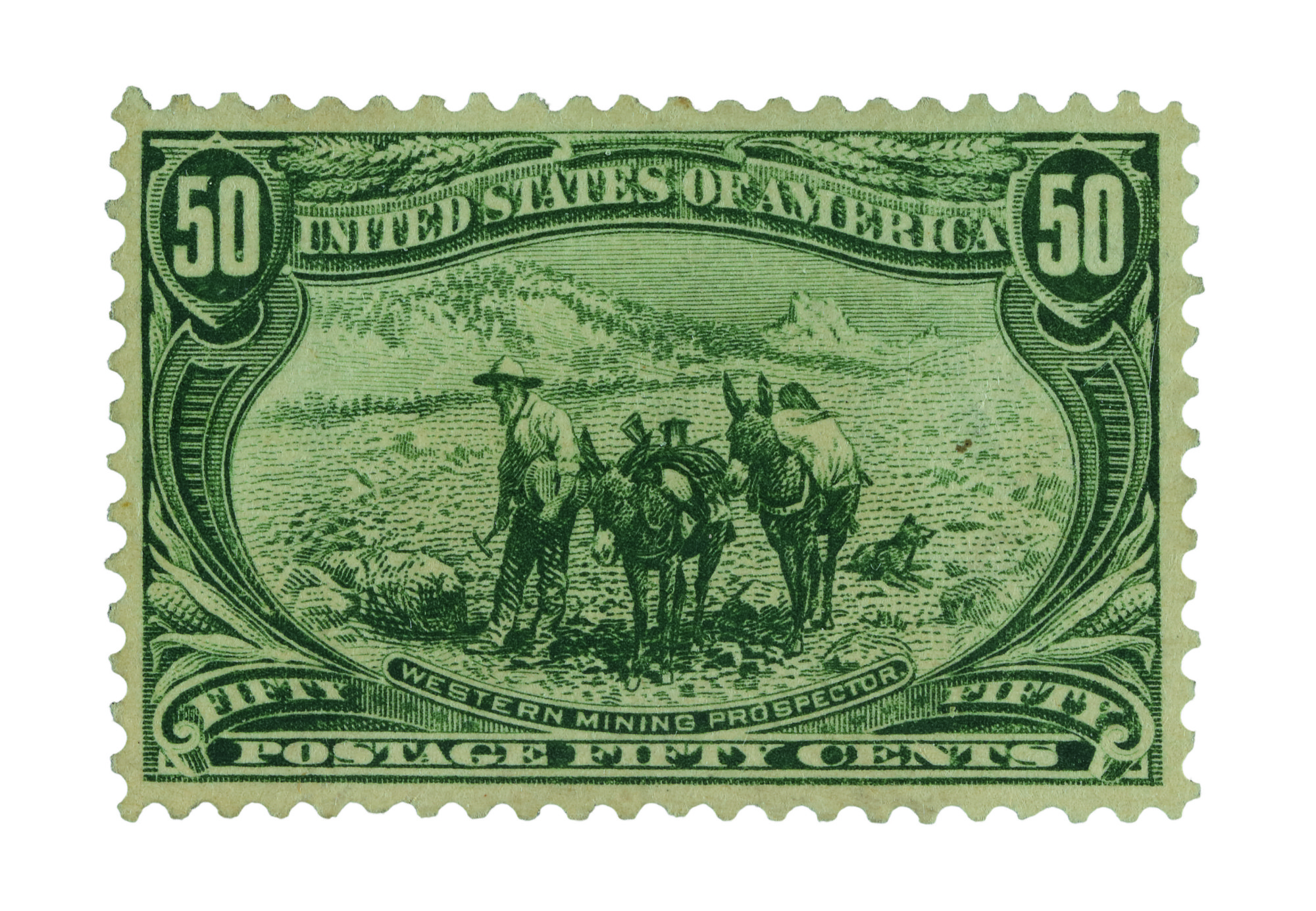 Trans-Mississippi 1898 50c Sage Green (291) | Stamps Online: The ...