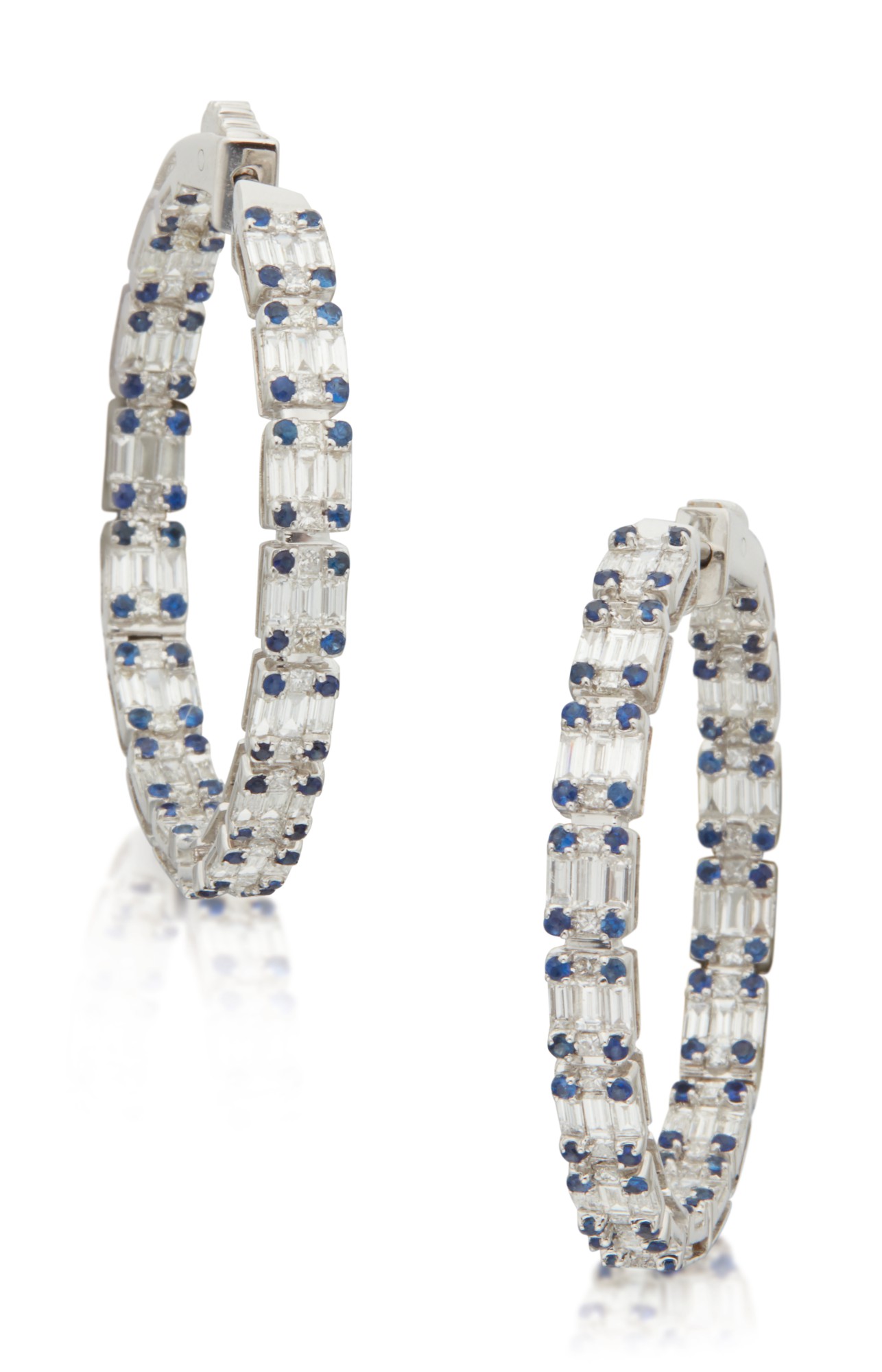 PAIR OF DIAMOND AND SAPPHIRE 'G-ONE' EARRINGS, GOSHWARA | Jewels Online ...