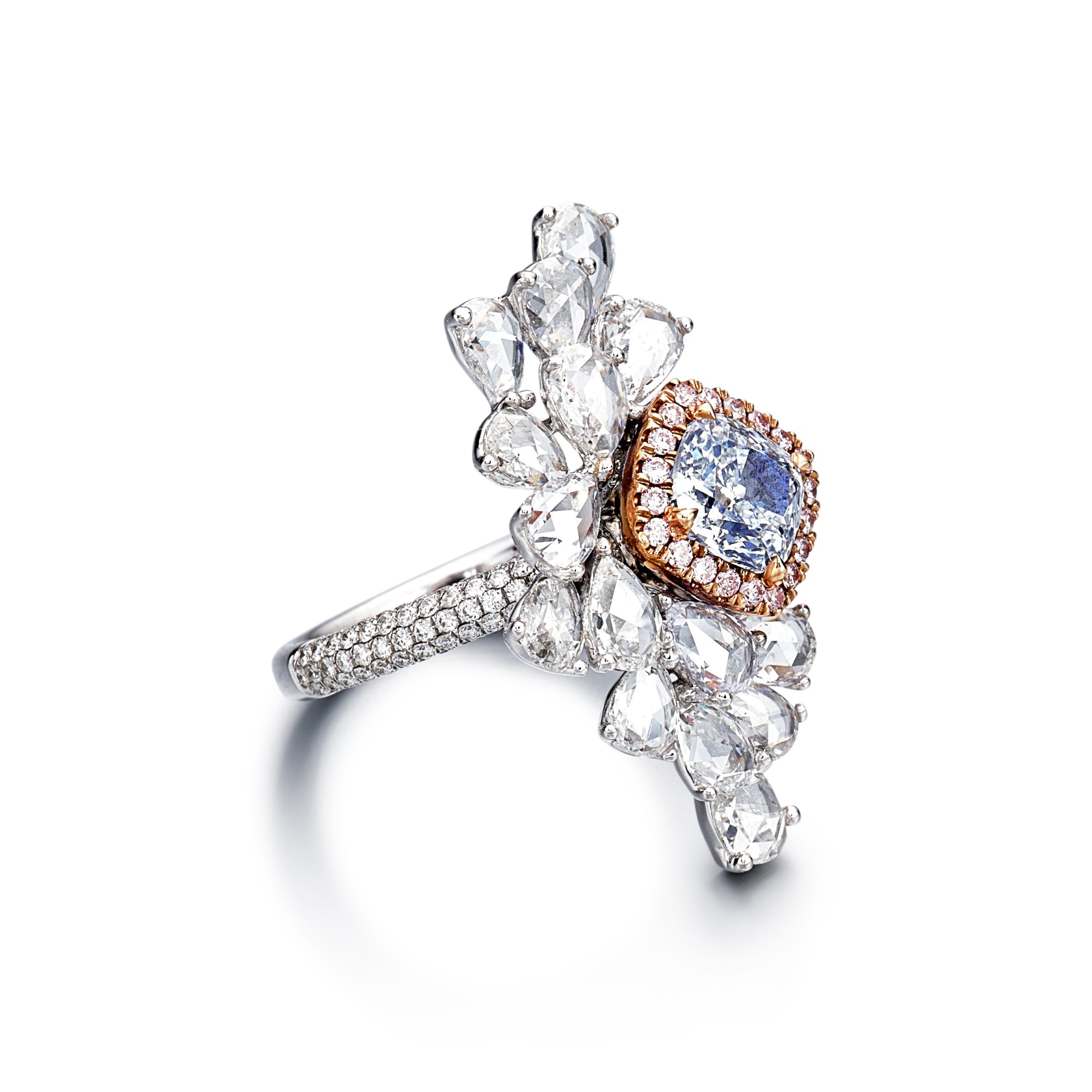 Very Light Blue Diamond and Diamond Ring | 1.18克拉 輕淡藍色鑽石 配 鑽石 戒指 ...
