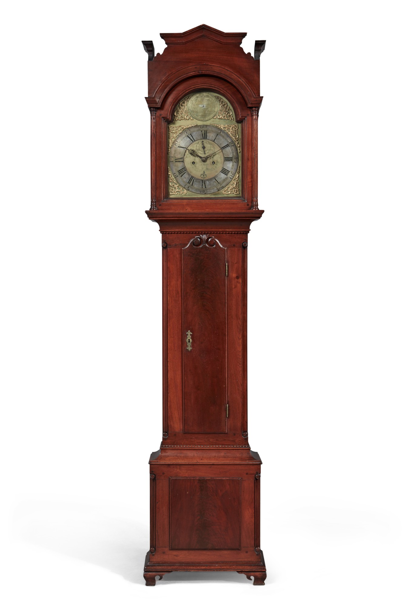 Chippendale Carved Walnut Tall Case Clock, Works by Isaac Thomas (1721 ...