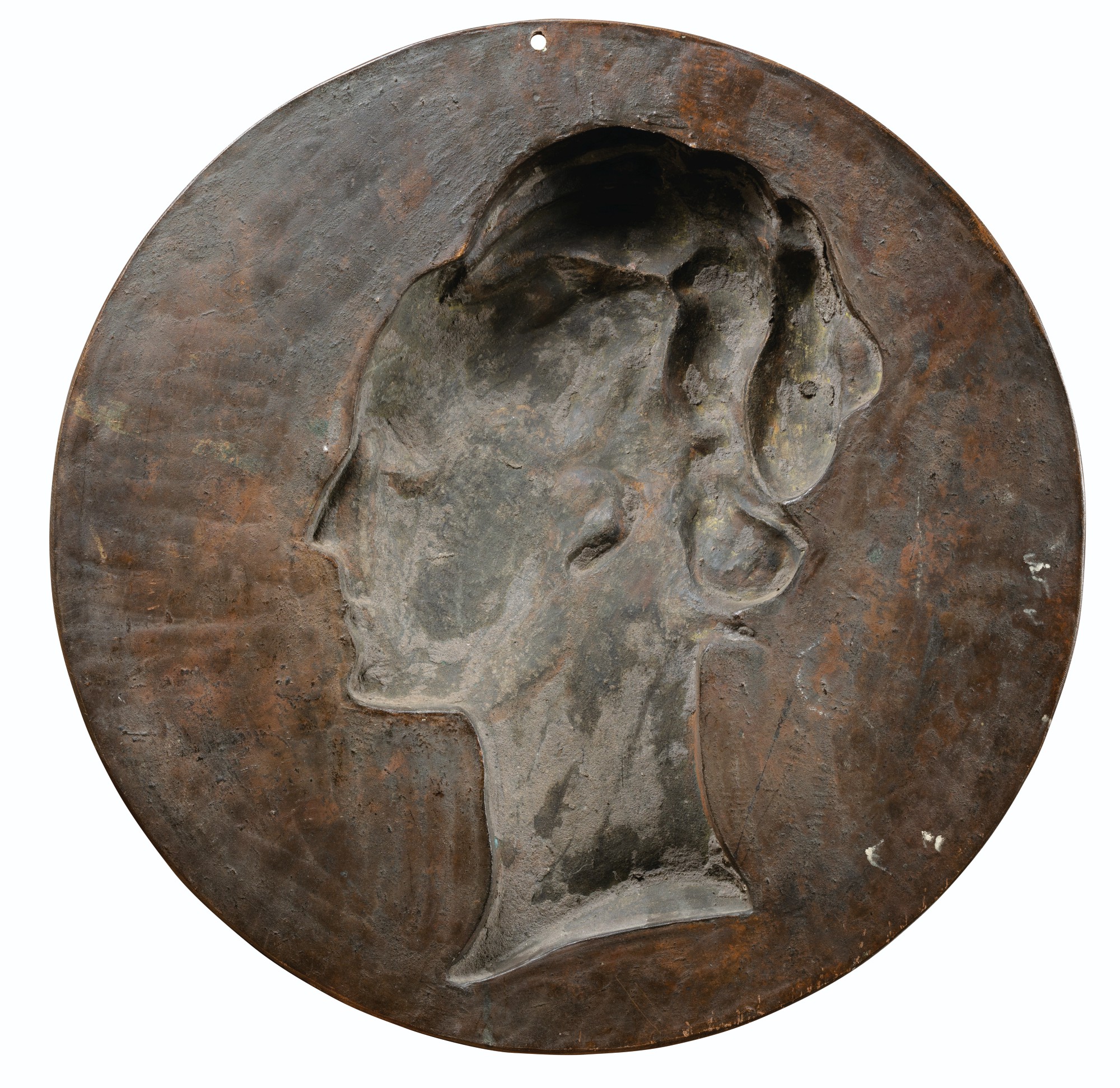 CHARLES GAUTHIER | A PAIR OF MEDALLIONS WITH THE PROFILES OF A MAN AND ...