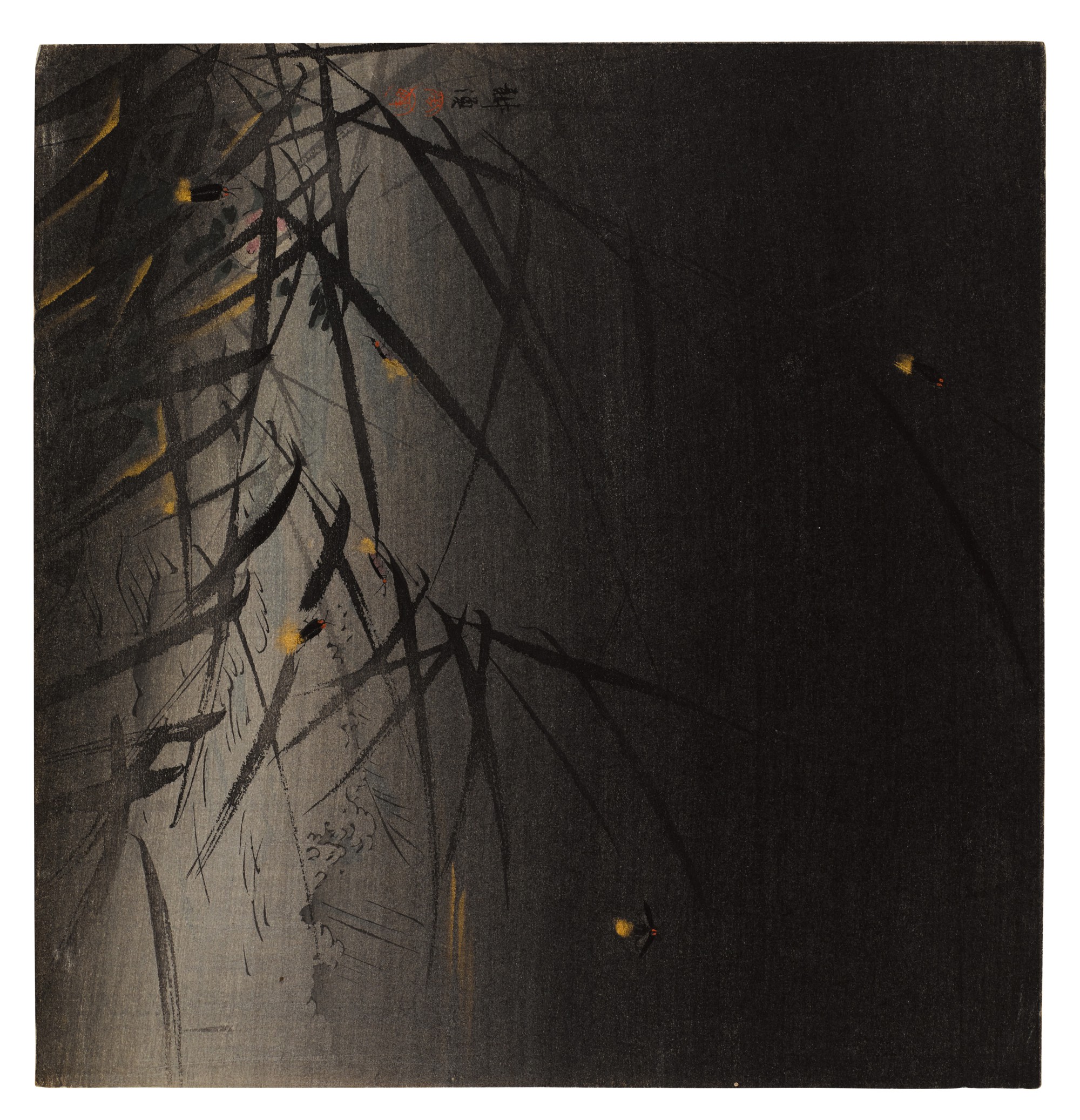 Tsukioka Kogyo (1869-1927) Three kacho-ga woodblock prints, Meiji ...