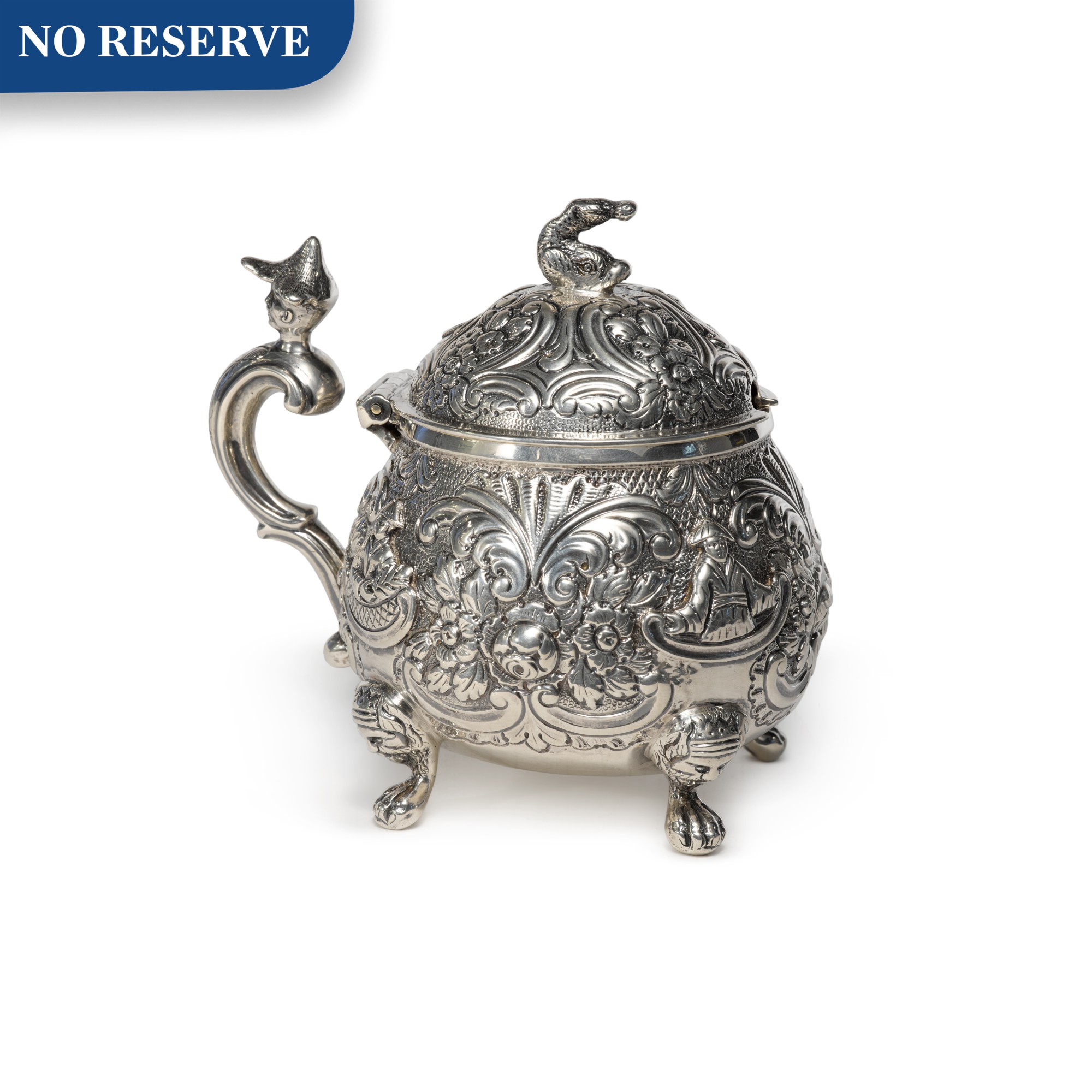 A Large Regency Silver Chinoiserie Mustard Pot, Edward Farrell, London ...