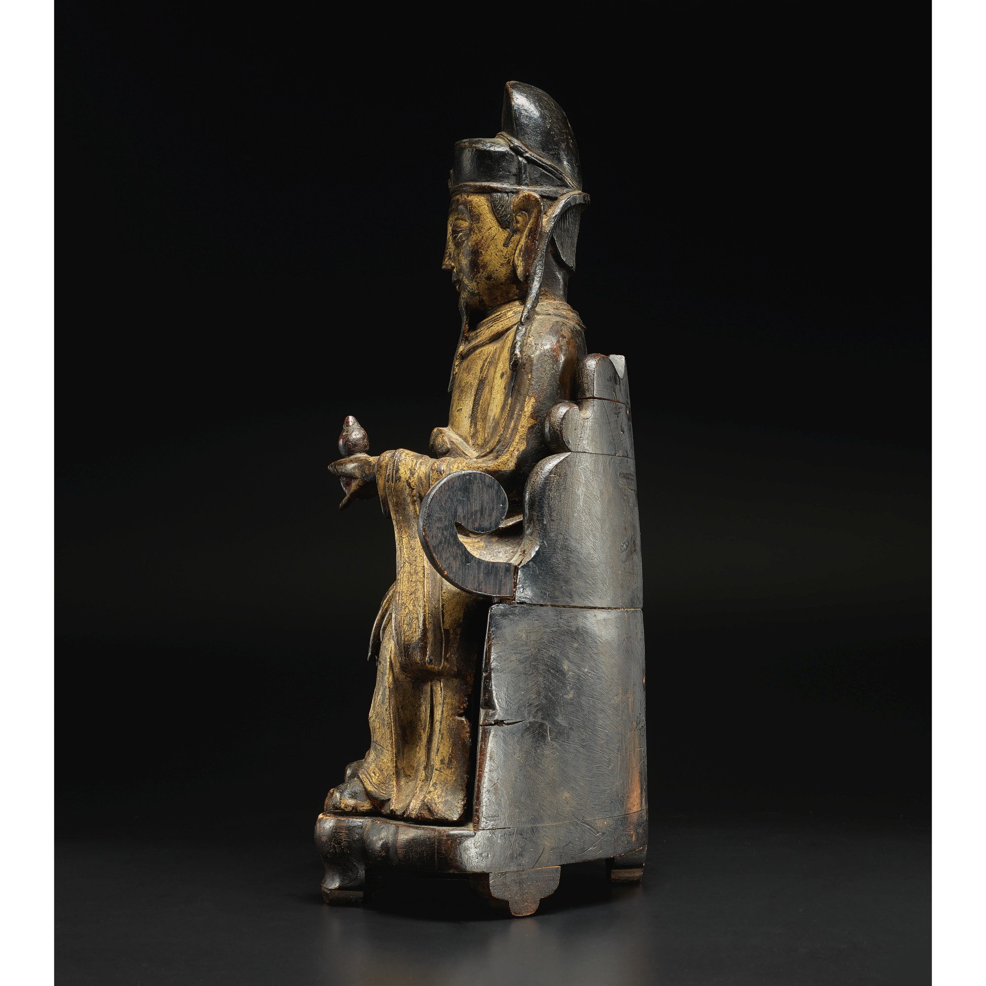 A gilt-lacquered bronze figure of Sun Simiao, Ming dynasty | 明 銅漆金藥王坐像 ...