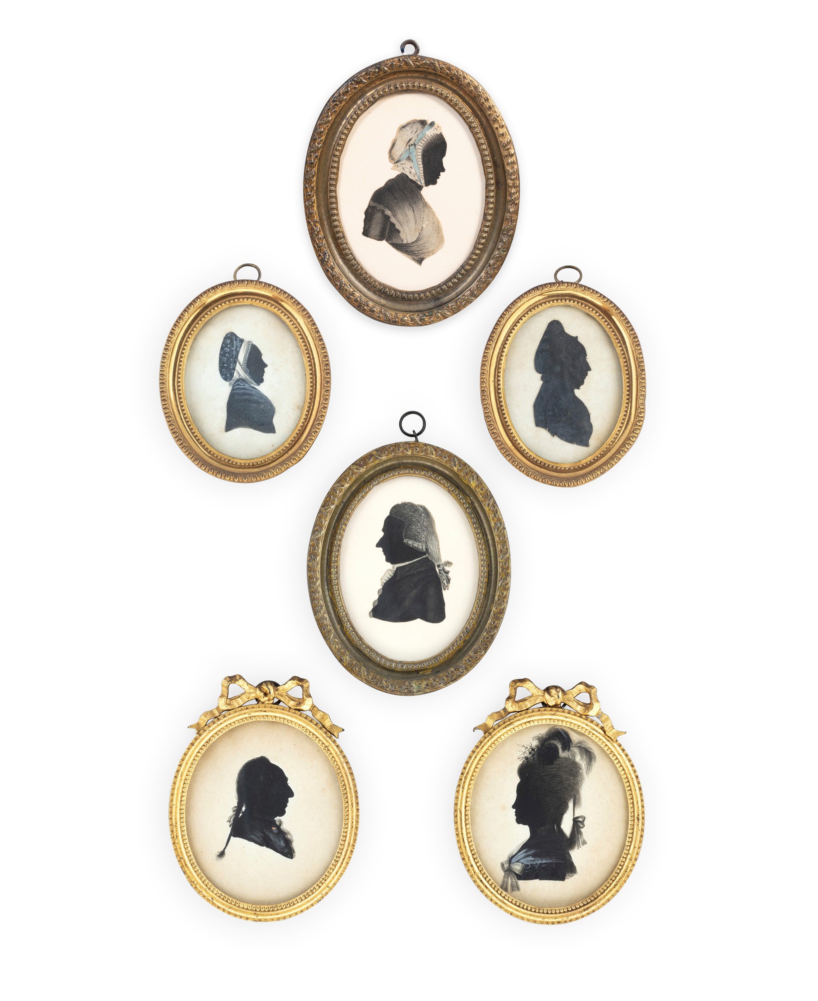 A group of six Dutch silhouette miniatures, circa 1790 | Groupe de six ...