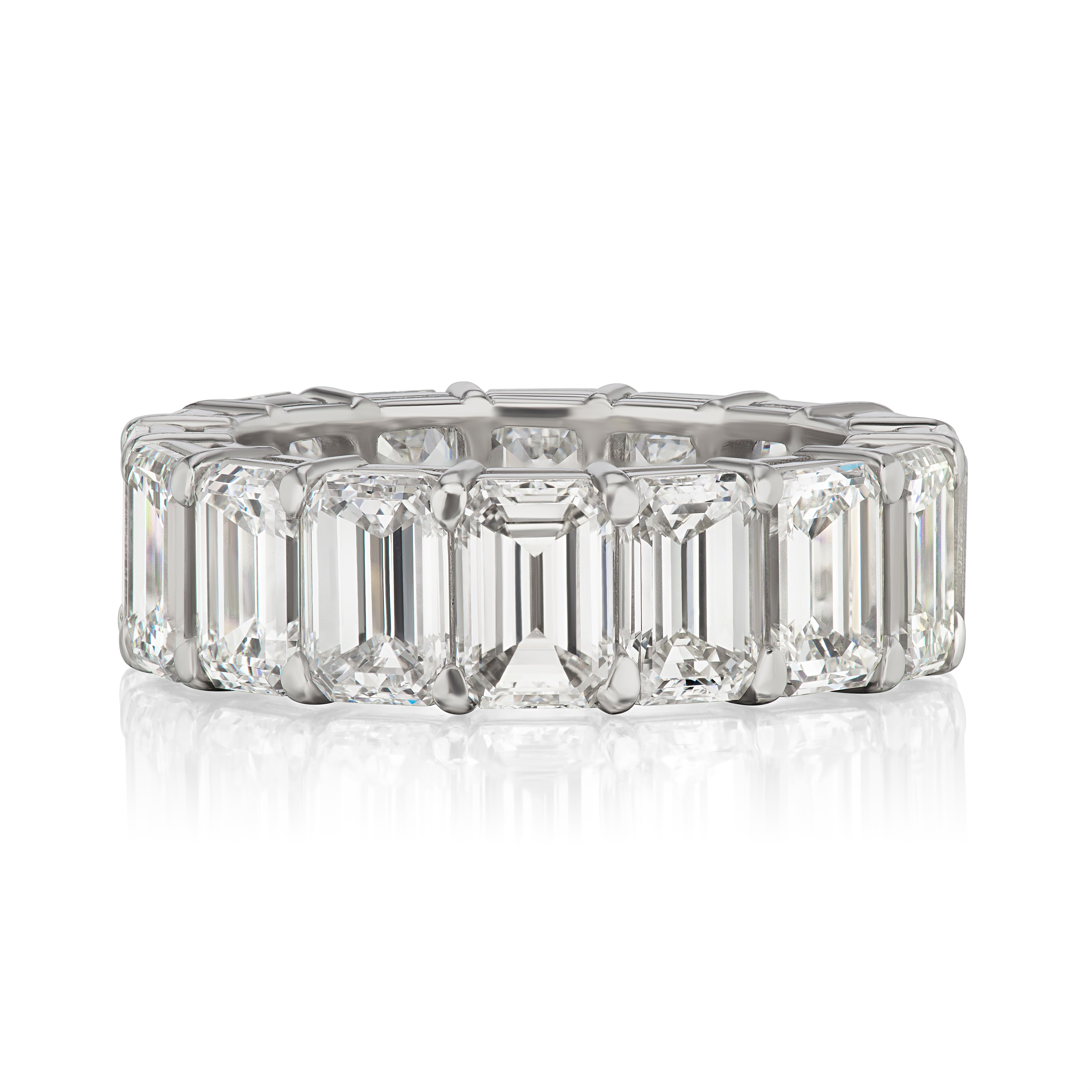 Platinum And 4.00ct Emerald Cut Eternity Band Ring Available For ...