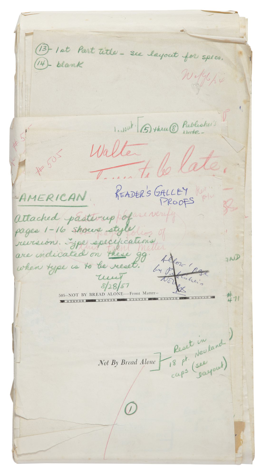 Dudintsev, Vladimir | A publisher's working copy and a galley proof ...