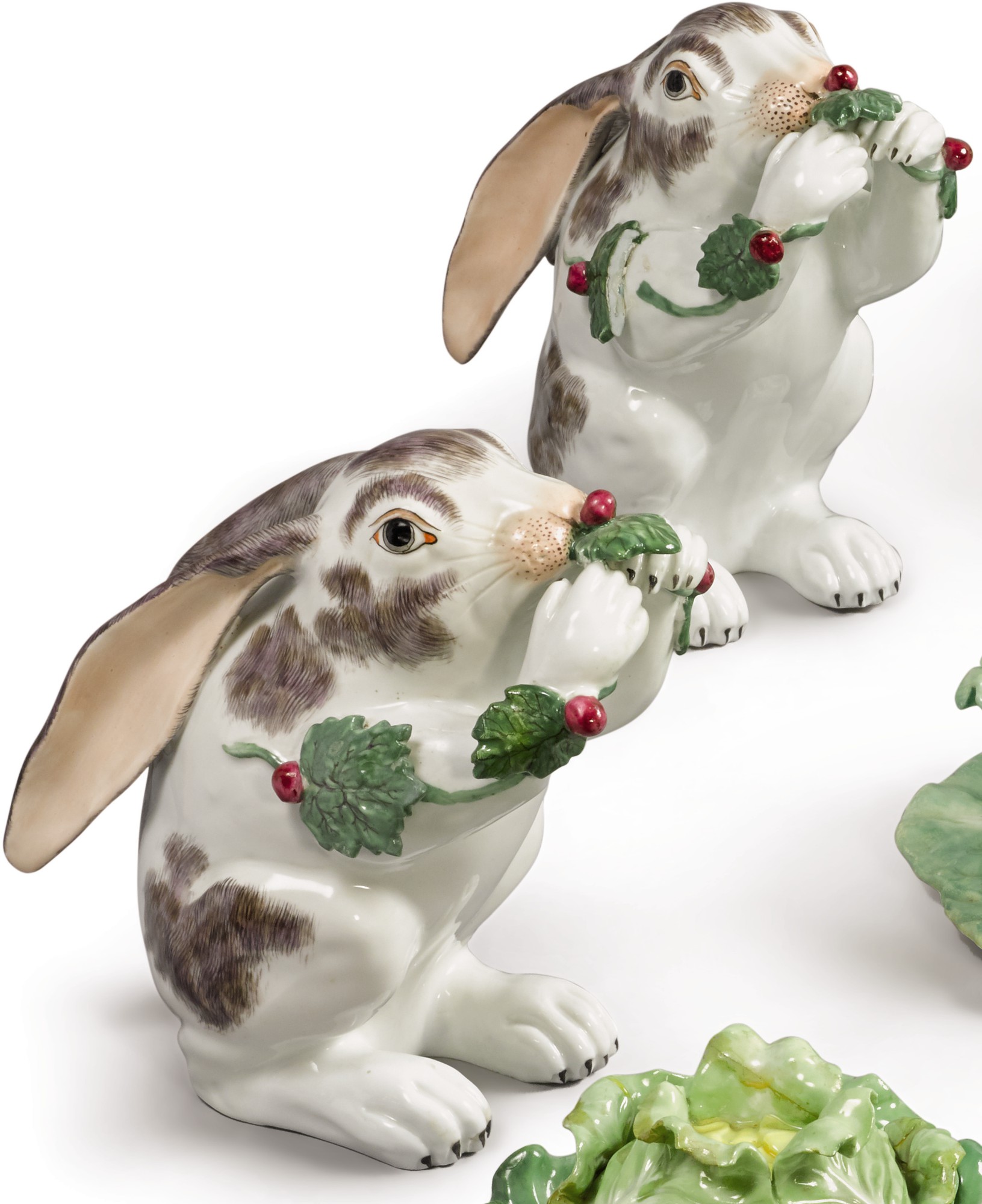 A PAIR OF SAMSON FIGURES OF RABBITS, LATE 19TH CENTURY | Mario Buatta ...