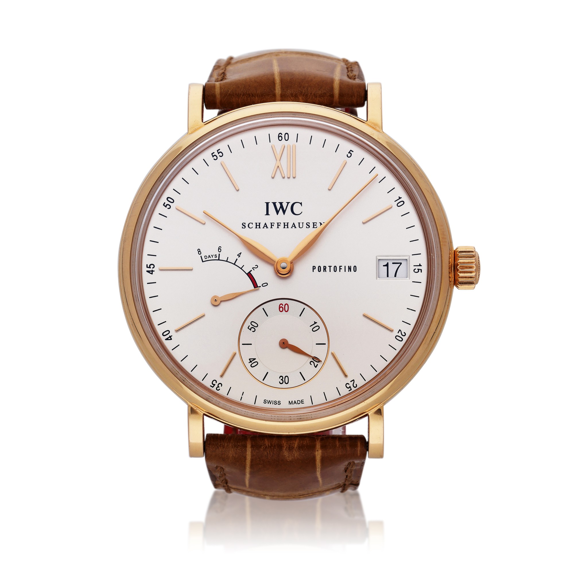 Reference IW5101 Portofino | A pink gold wristwatch with date and 8-day ...