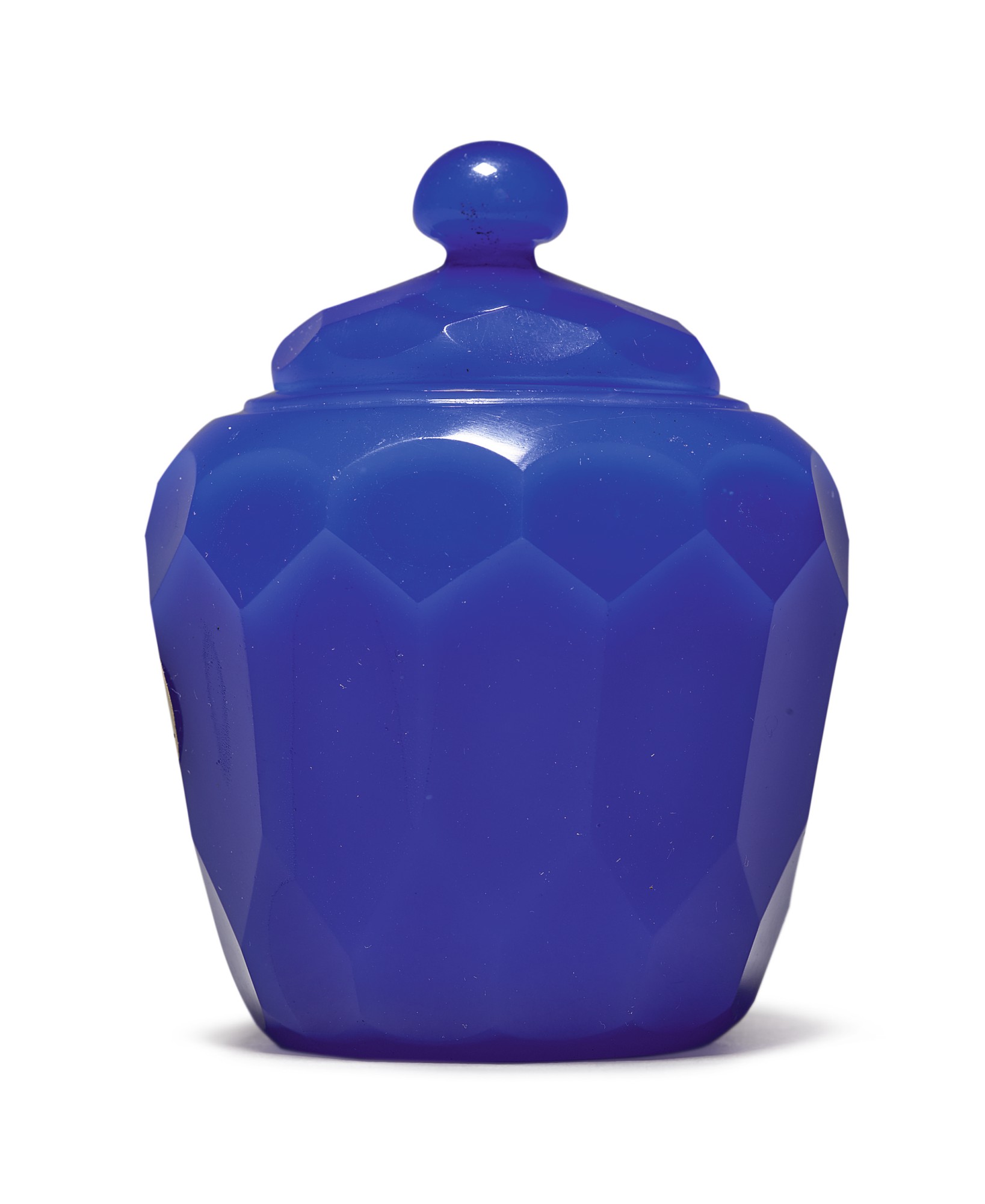 A FACETED ROYAL-BLUE GLASS JAR AND COVER, QING DYNASTY, 18TH CENTURY ...
