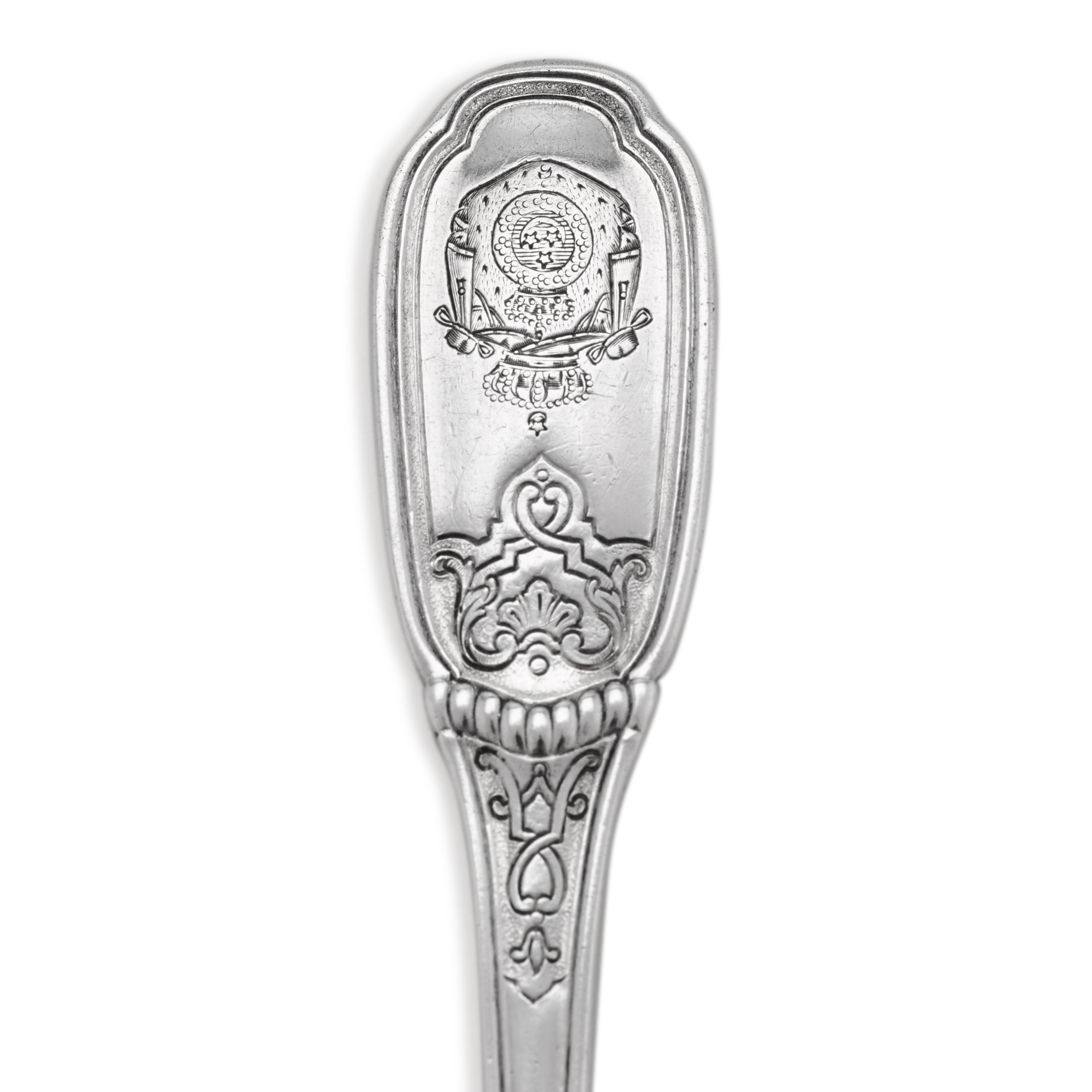 King Farouk: Three silver sorbet spoons, Henri Laparra, with 1st ...