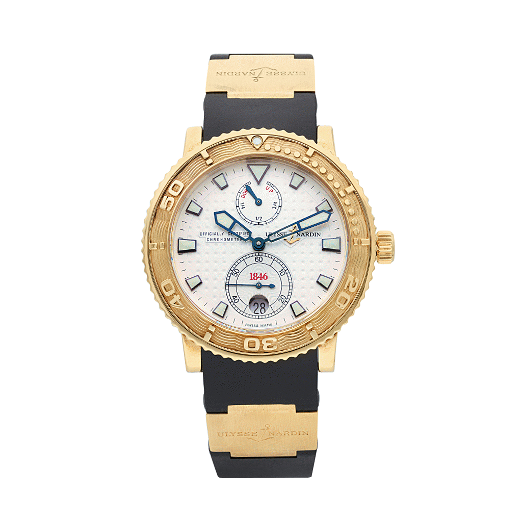 Ulysse Nardin Maxi Marine Diver Reference 261-58, A Yellow Gold Automatic Wristwatch With Power ...